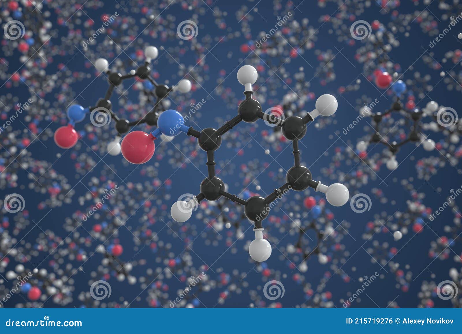Nitrosobenzene Molecule, Ball-and-stick Molecular Model. Chemical 3d ...
