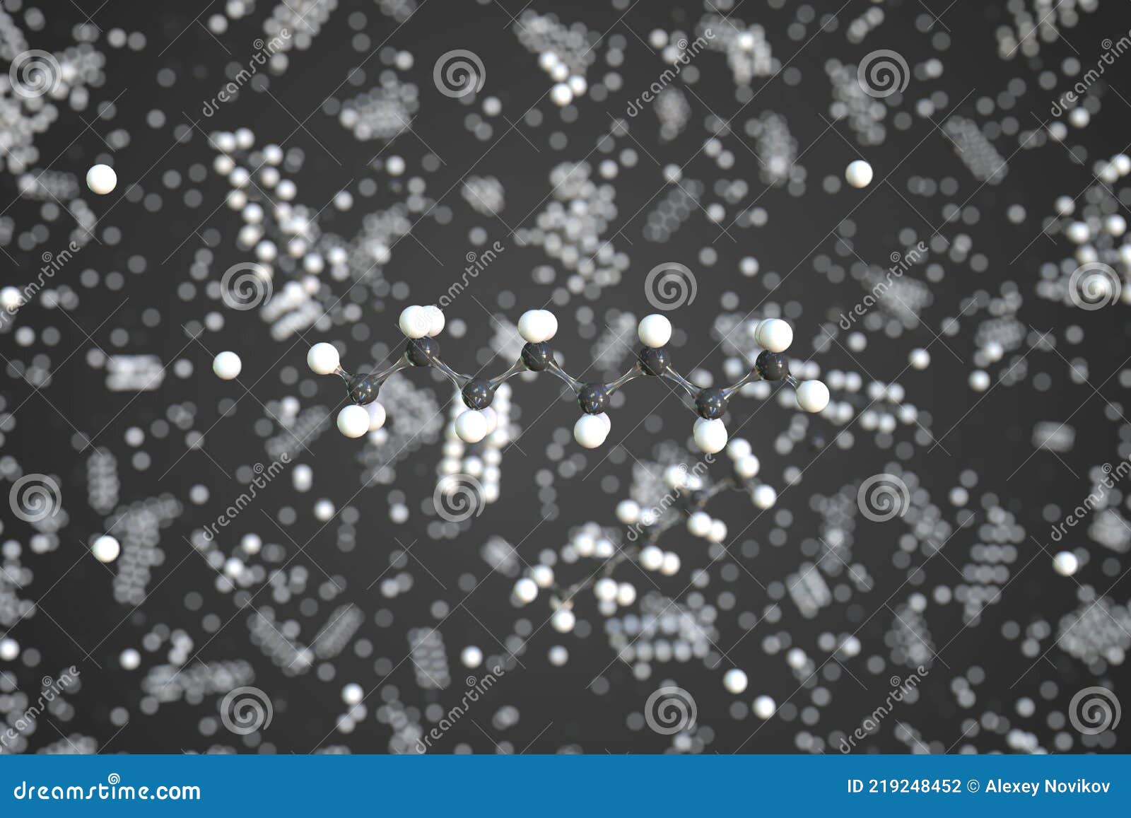 Octane Molecule Made with Balls, Conceptual Molecular Model. Chemical ...