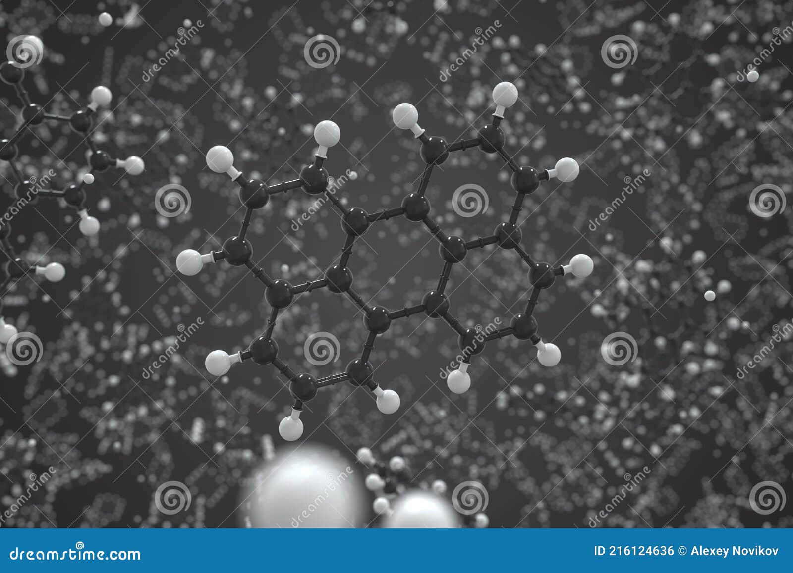 Perylene Molecule Made with Balls, Scientific Molecular Model. Chemical ...