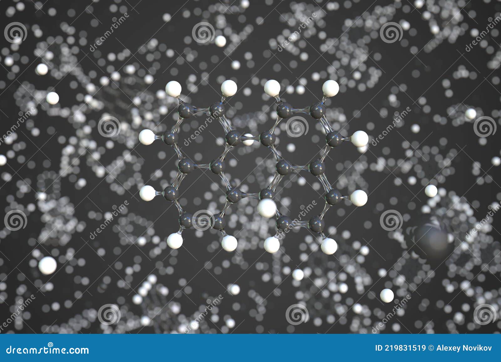 Perylene Molecule Made with Balls, Scientific Molecular Model. Chemical ...