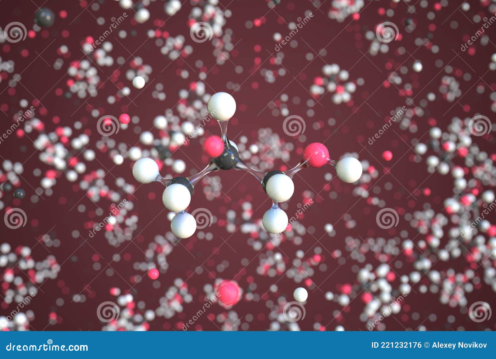 Polypropylene Glycol Molecule, Conceptual Molecular Model. Chemical 3d ...