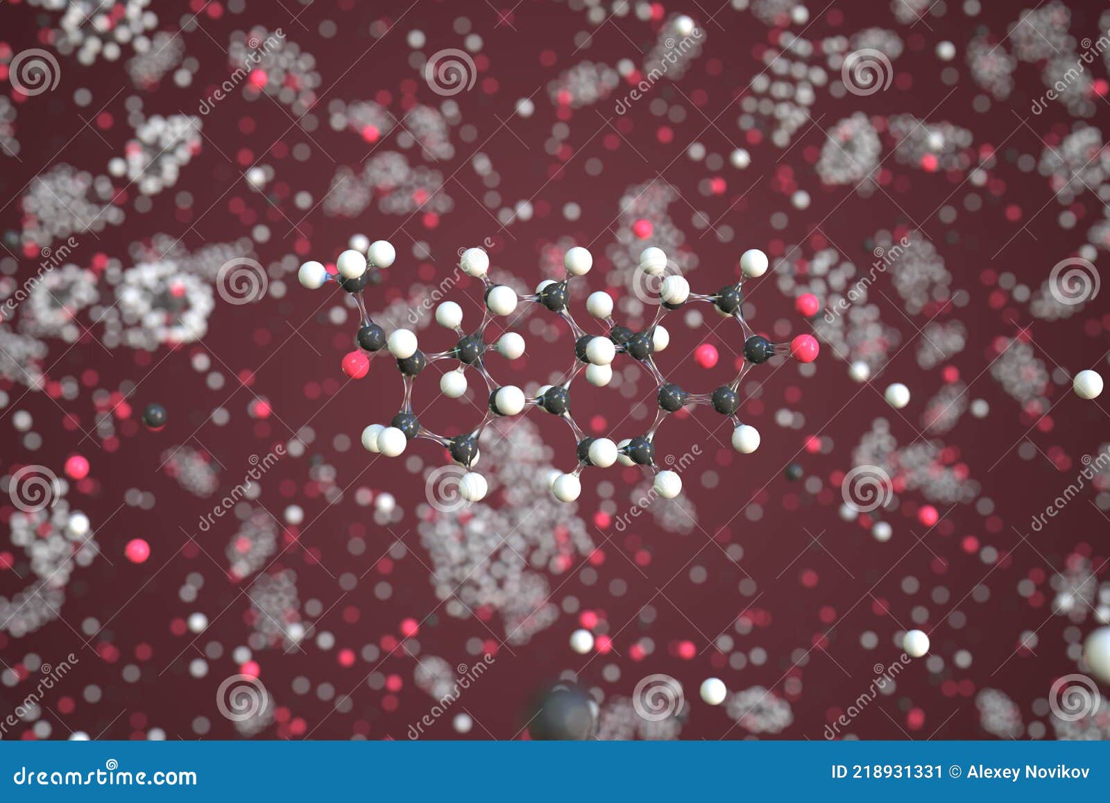 Progesterone Molecule, Scientific Molecular Model, 3d Rendering Stock ...