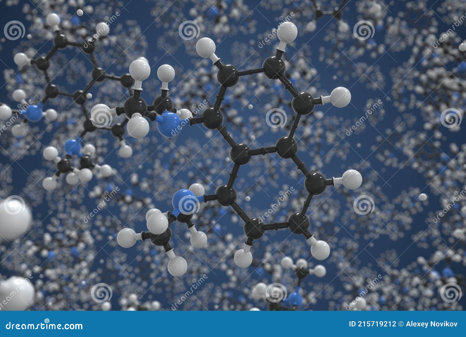 Proton-sponge Molecule, Scientific Molecular Model, 3d Rendering Stock ...