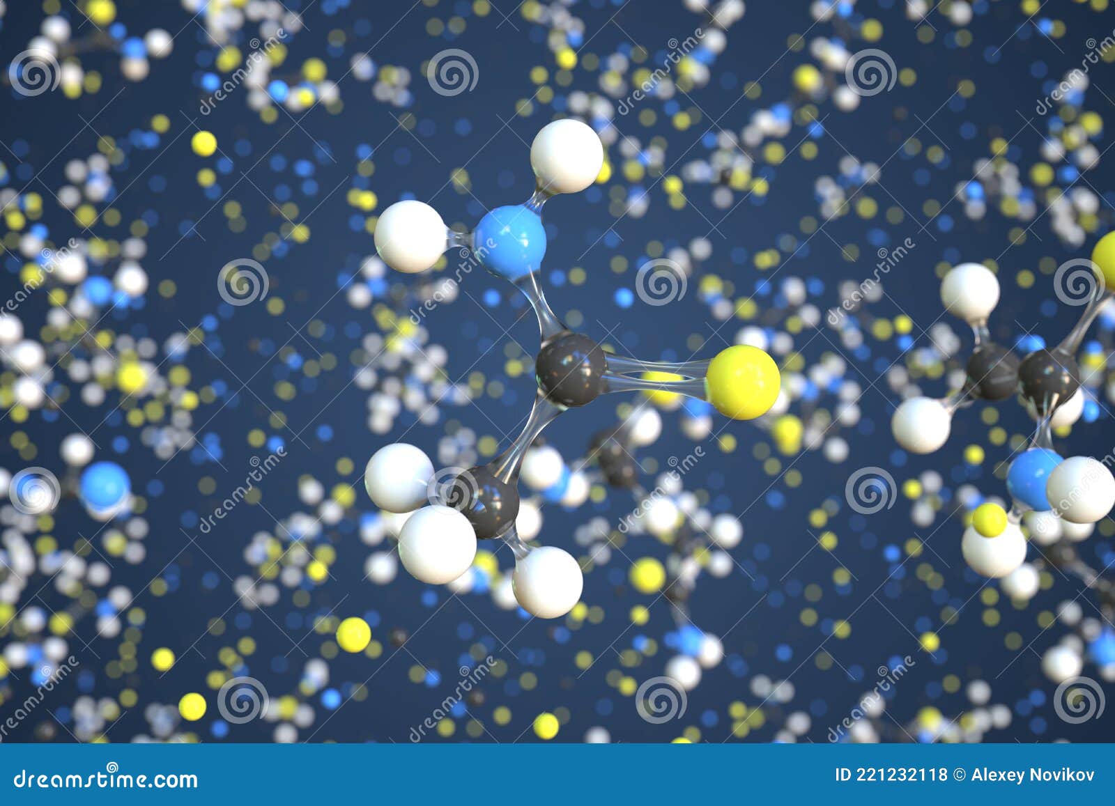 Thioacetamide Molecule, Scientific Molecular Model, 3d Rendering Stock ...