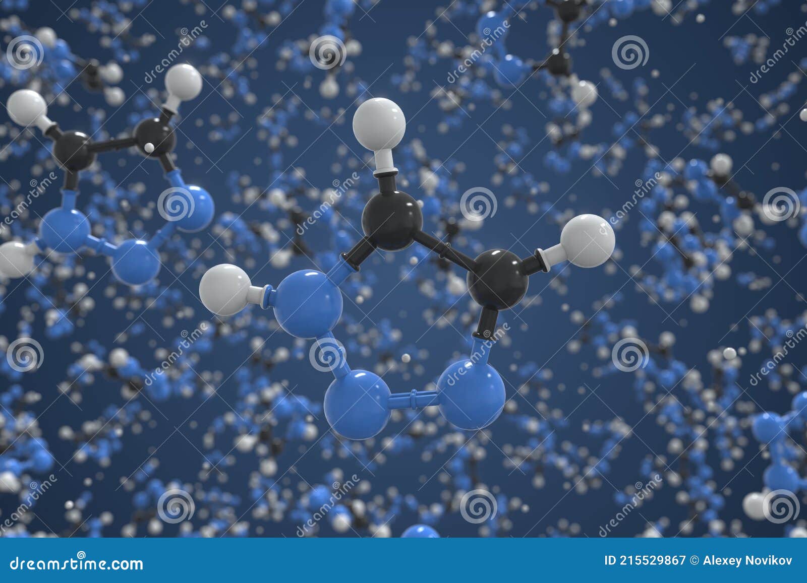 Triazole Molecule Made with Balls, Scientific Molecular Model. Chemical ...
