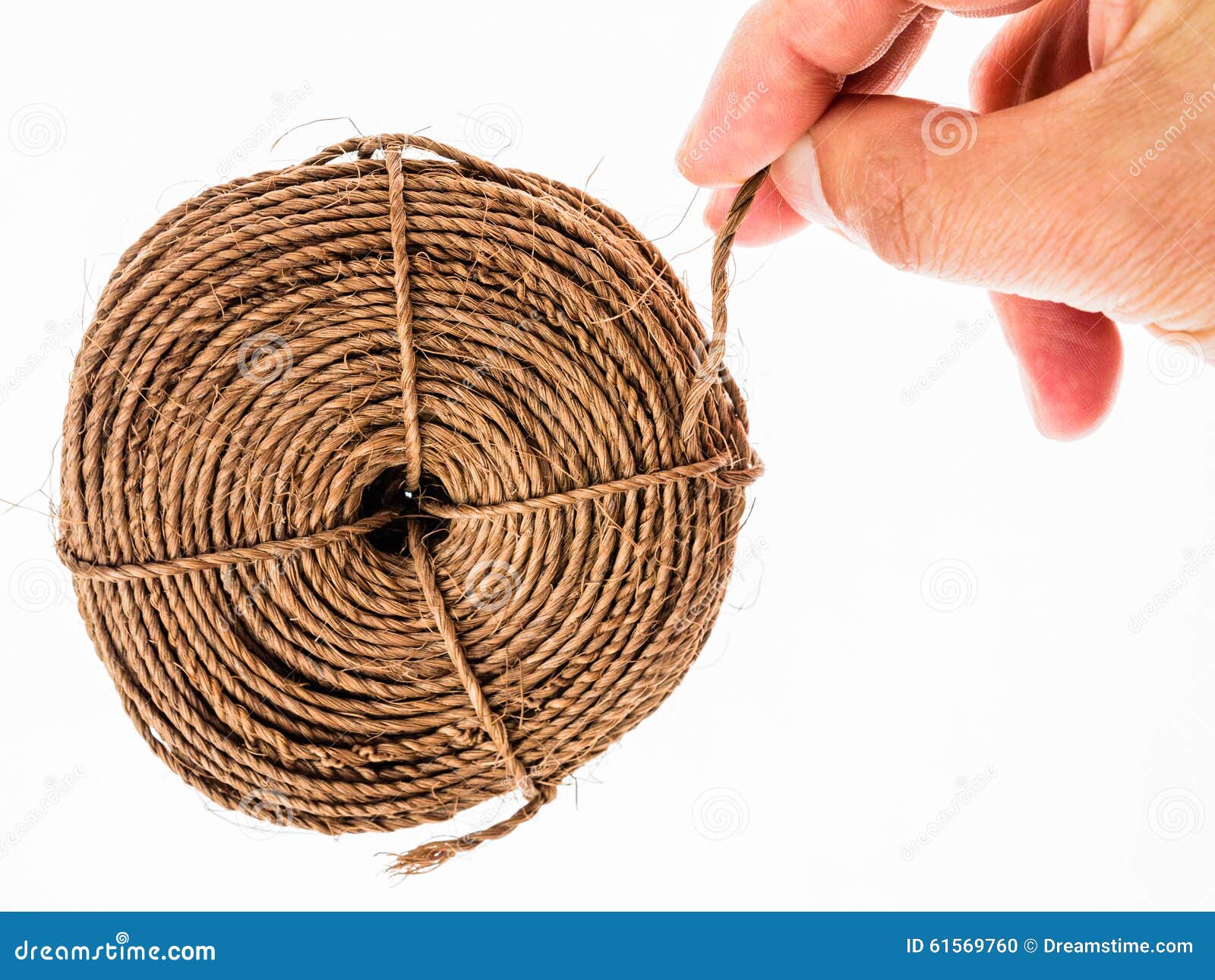 Ball of String and Fingers Clamp Stock Photo - Image of curve, twisted ...