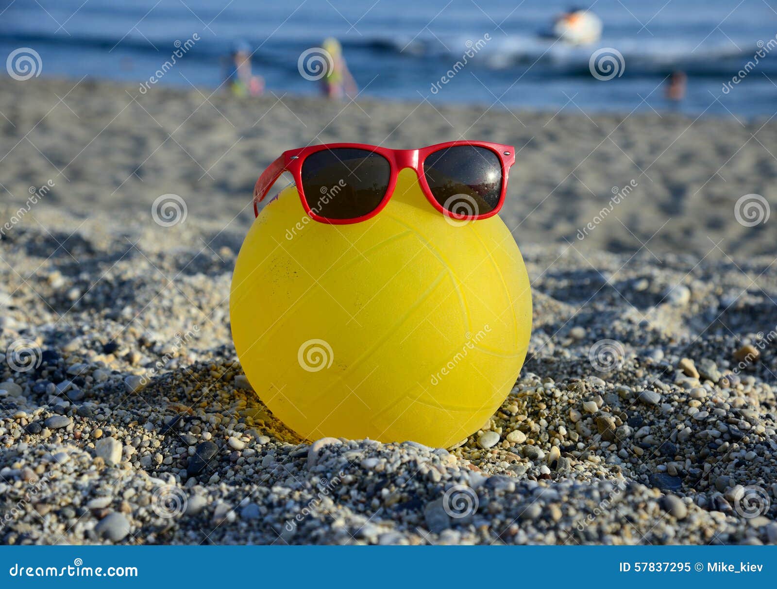 Ball in Sunglasses on Summer Beach Stock Image - Image of beach, ball ...