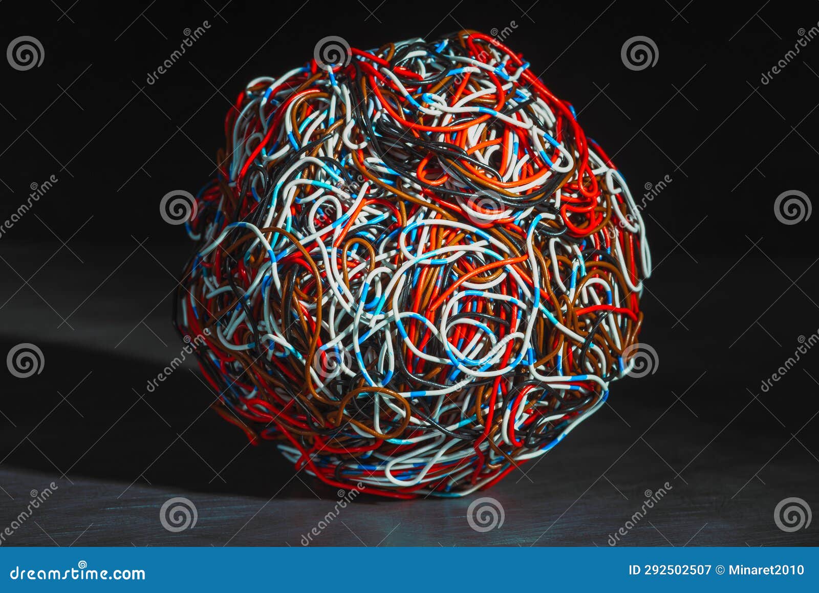 Ball of Tangled Colorful Wires Stock Image - Image of cable, ball ...