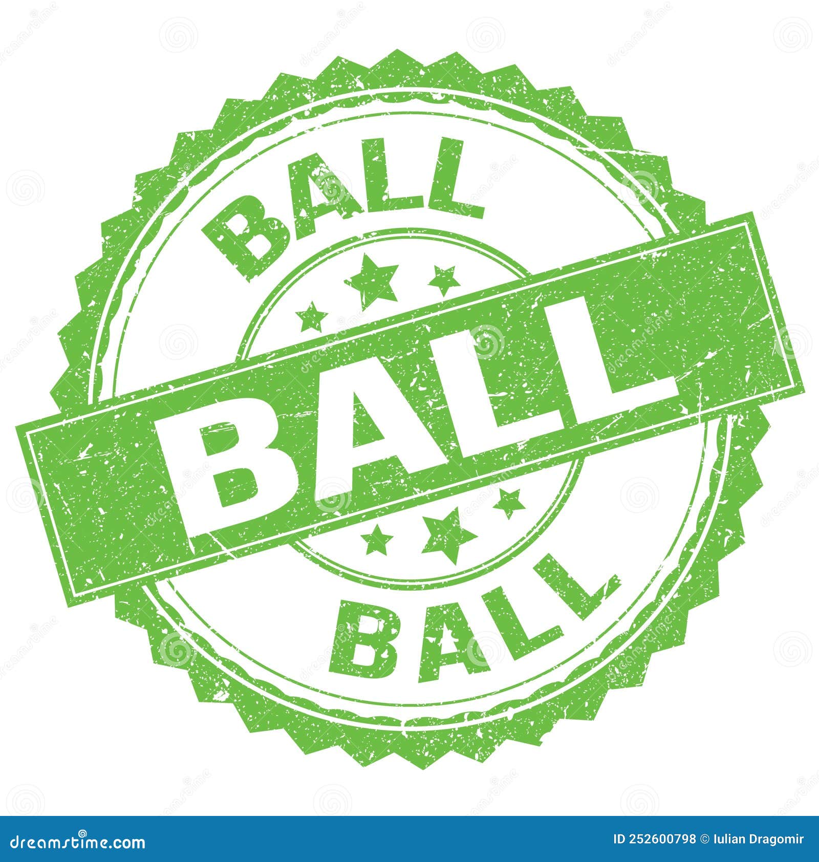 BALL Text on Green Round Stamp Sign Stock Illustration - Illustration ...