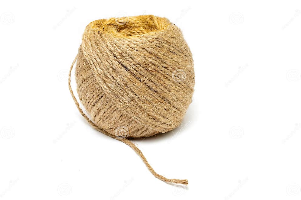 Ball of Textured Natural Hemp String Isolated Stock Image - Image of ...