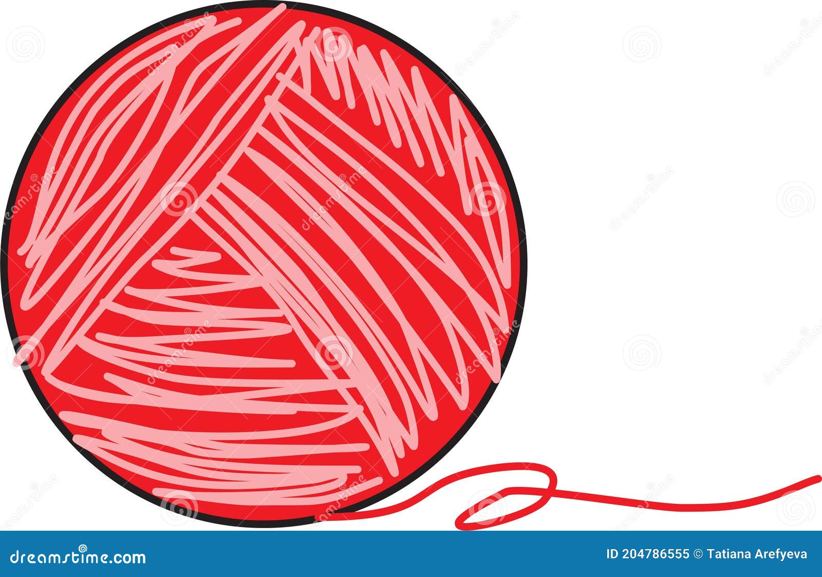 Ball Thread, Tangle of Threads, Vector Illustration Stock Vector ...