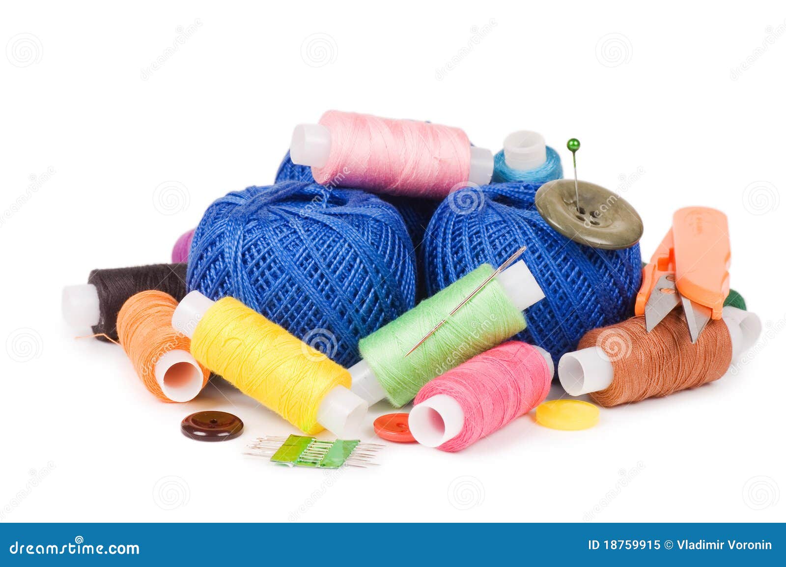 Ball of Threads Isolated on White Stock Image - Image of fashion, group ...