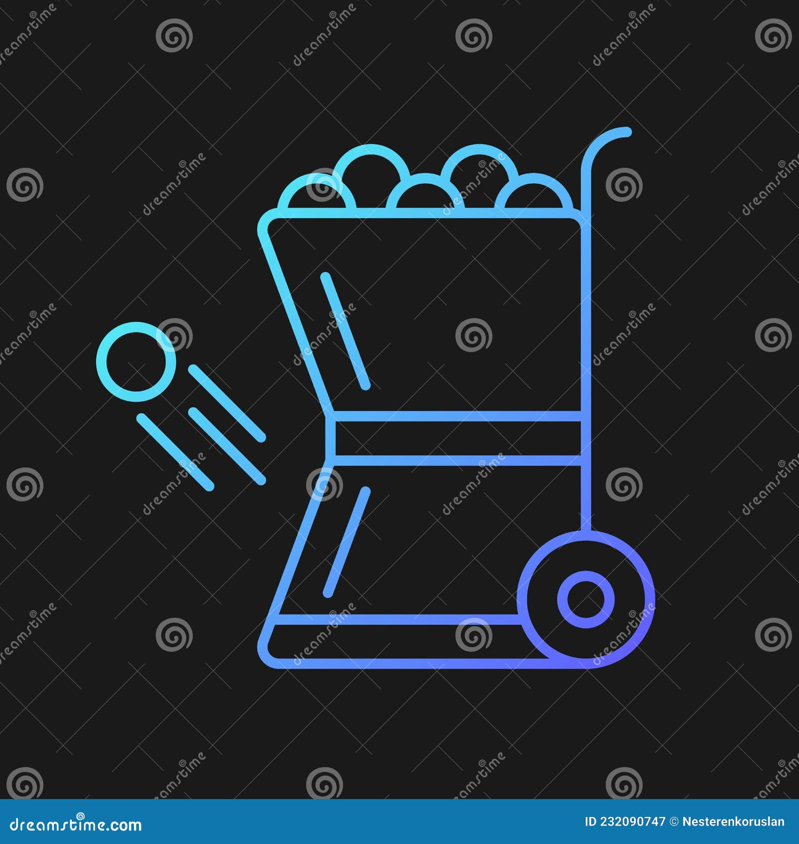 Ball Throwing Devices Gradient Vector Icon for Dark Theme Stock Vector ...