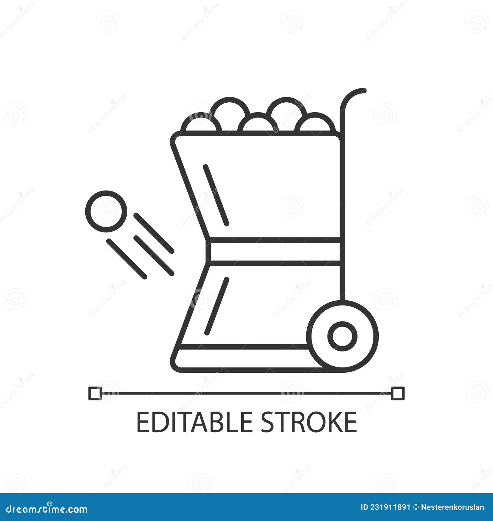 Ball Throwing Devices Linear Icon Stock Vector - Illustration of ...