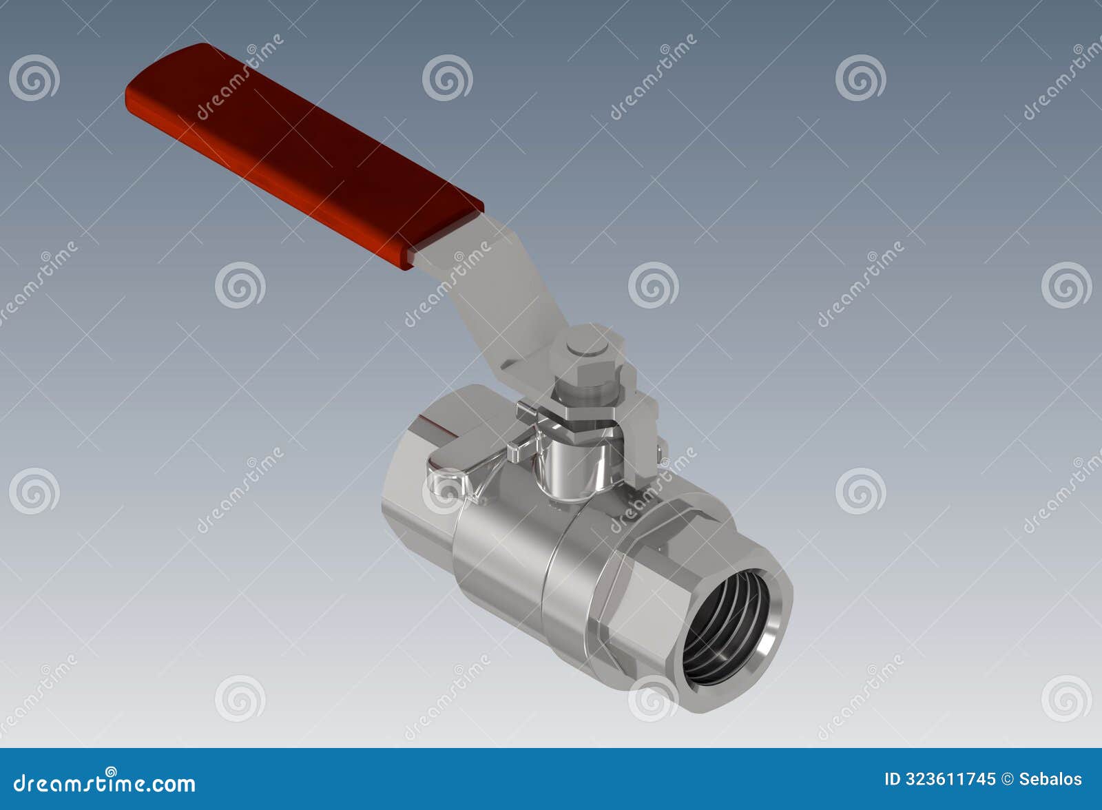 Ball Valve on Blue Background Stock Illustration - Illustration of ...