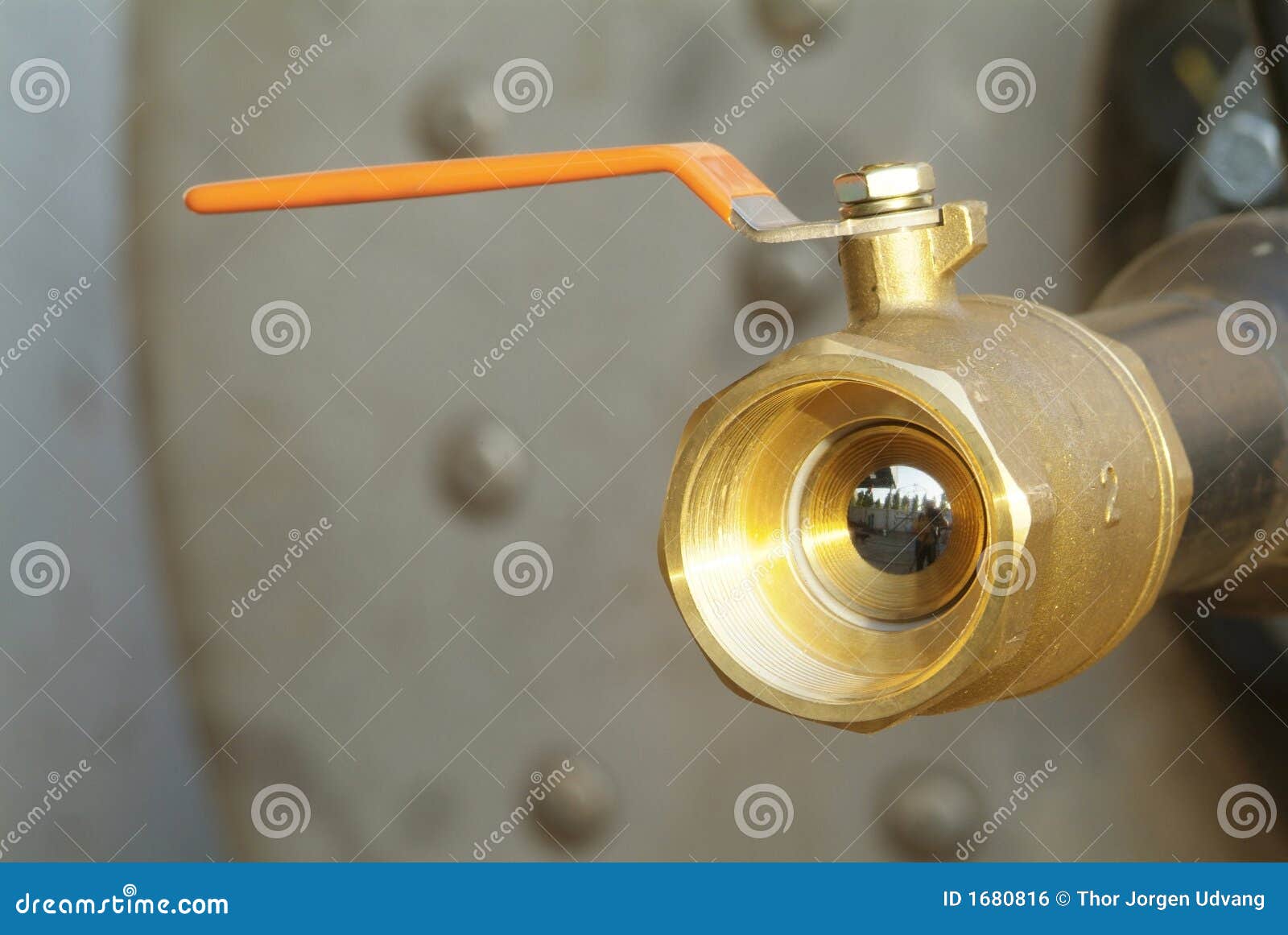Ball Valve with Orange Handle Stock Photo - Image of steel, pipe: 1680816