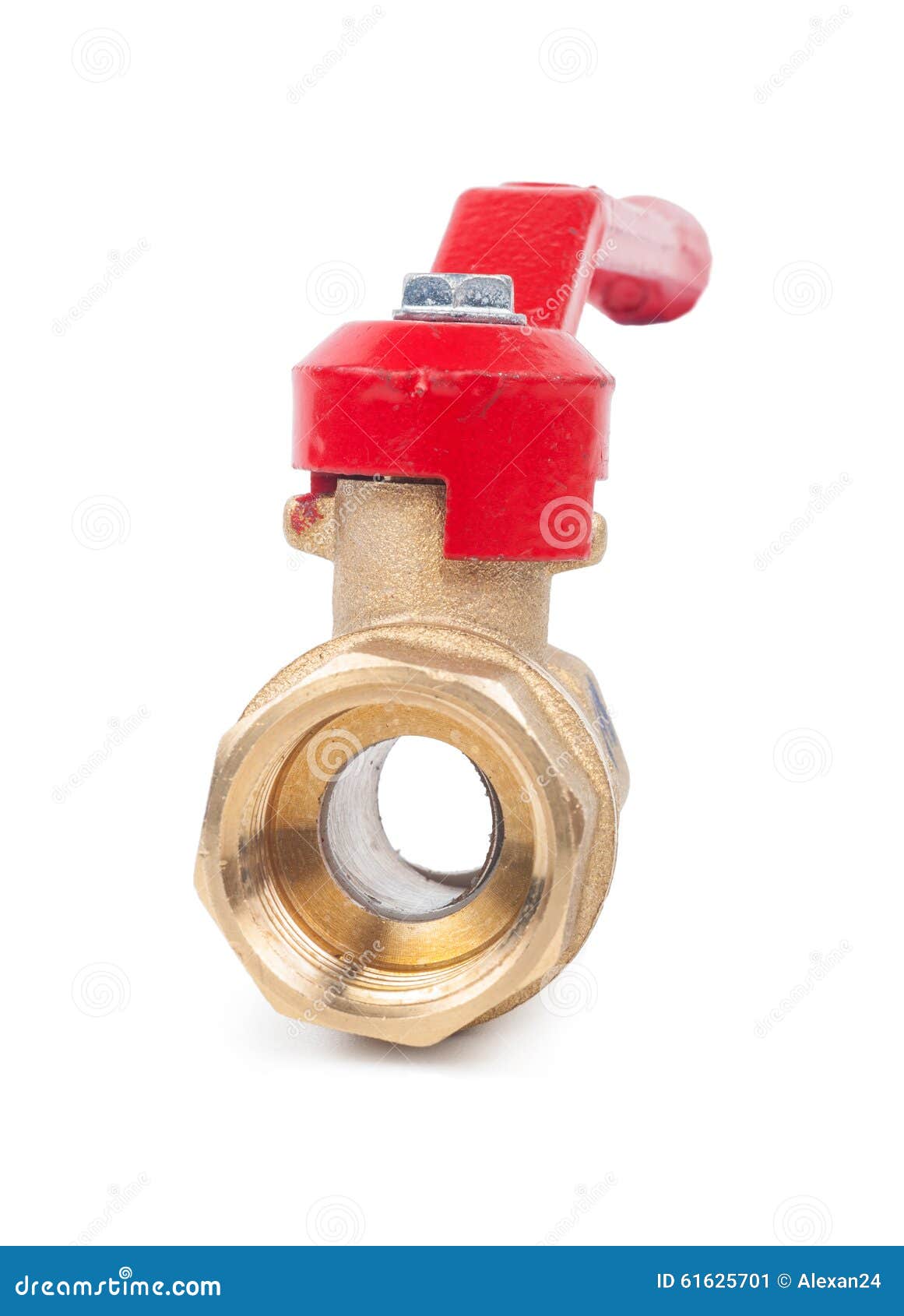 Ball valve with red handle stock image. Image of thread - 61625701