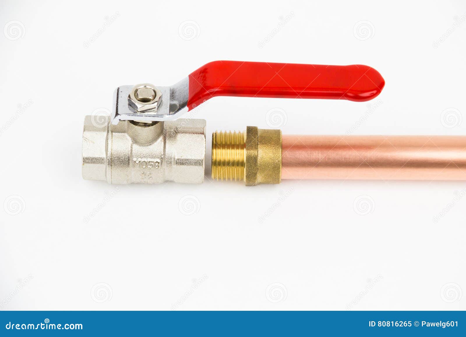 The ball valve tap stock image. Image of montage, copper - 80816265