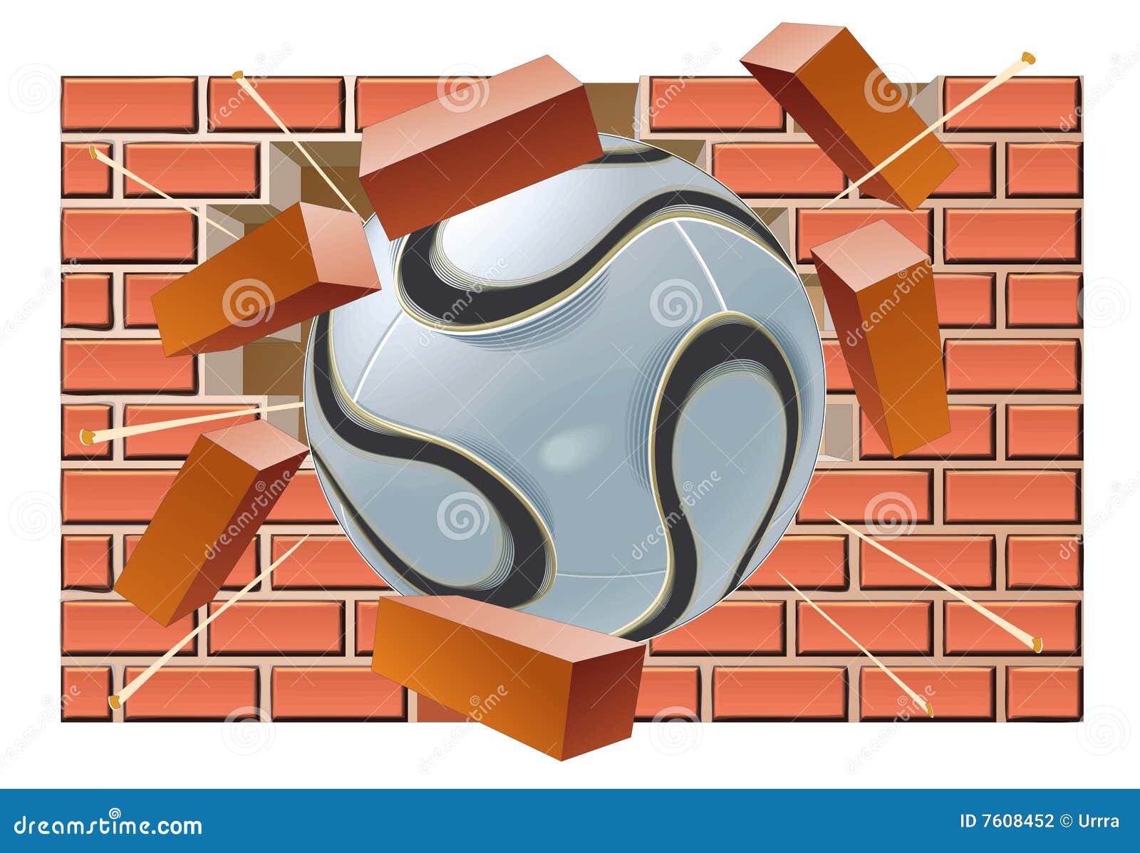 Ball in wall stock vector. Illustration of decorative - 7608452