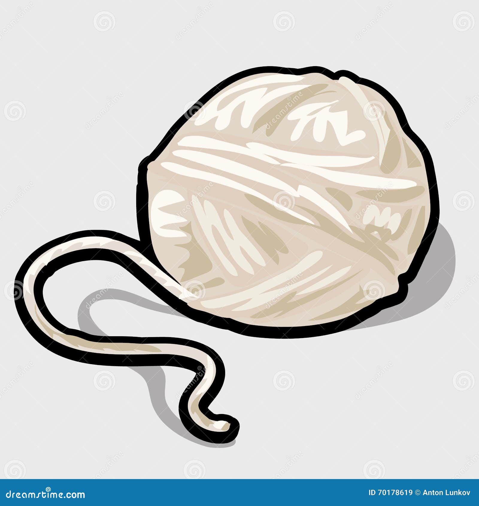 Ball of White Wool Thread, Vector Icon Stock Vector - Illustration of ...