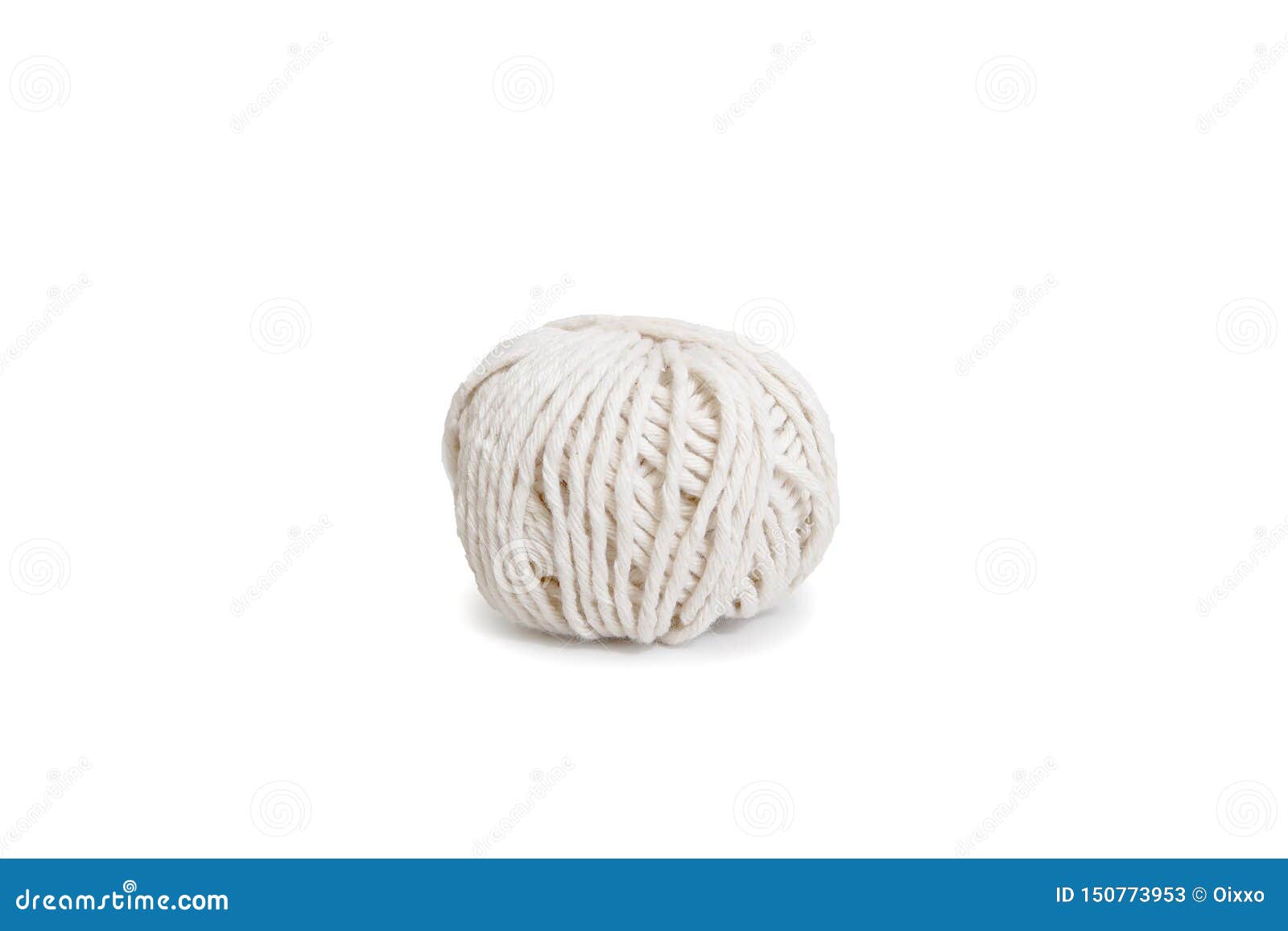 Ball of White Yarn. Isolated Skein of Wool Boho Logo Stock Image ...