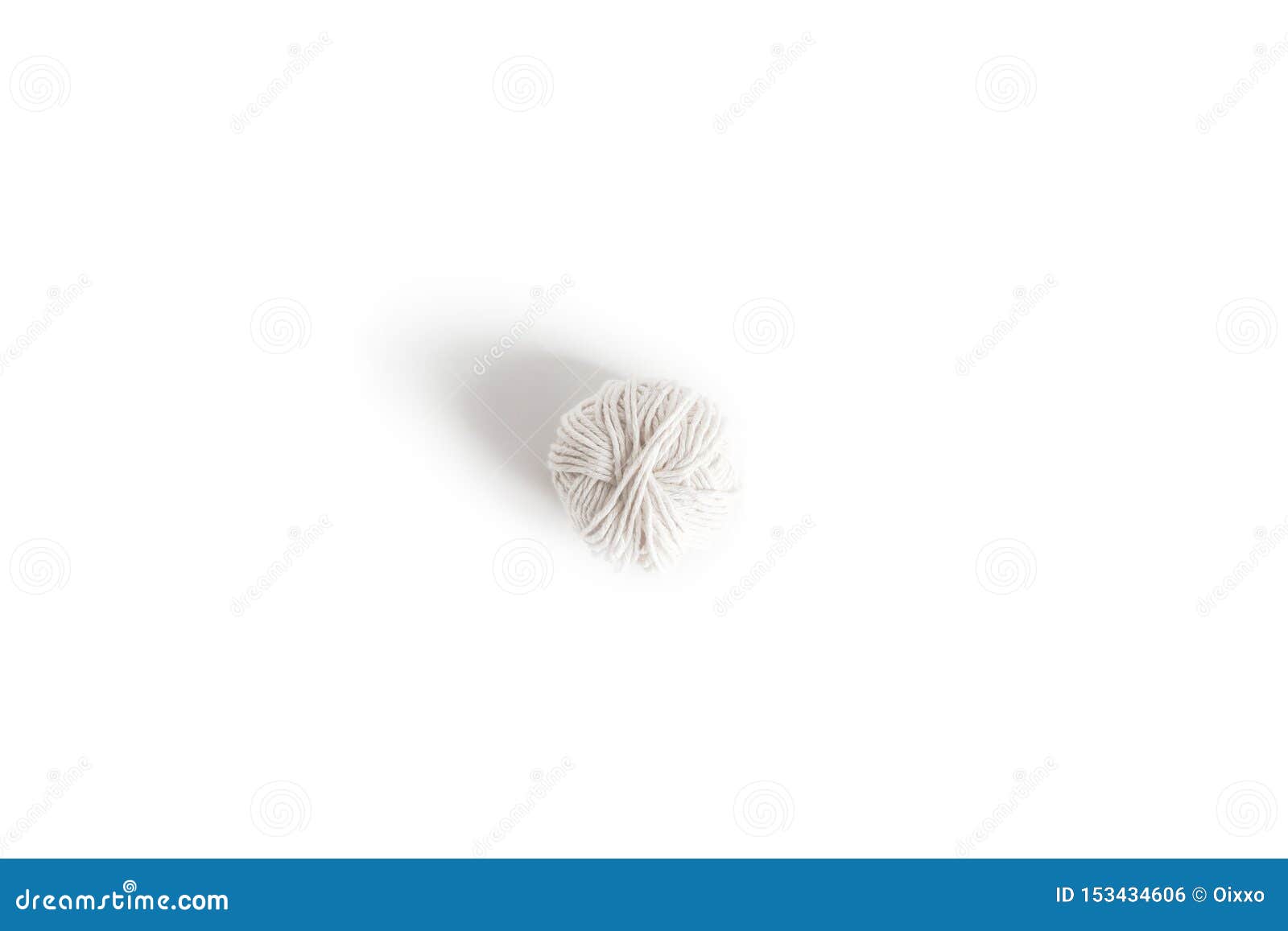 Ball of White Yarn. Isolated Skein of Wool Boho Logo Stock Photo ...
