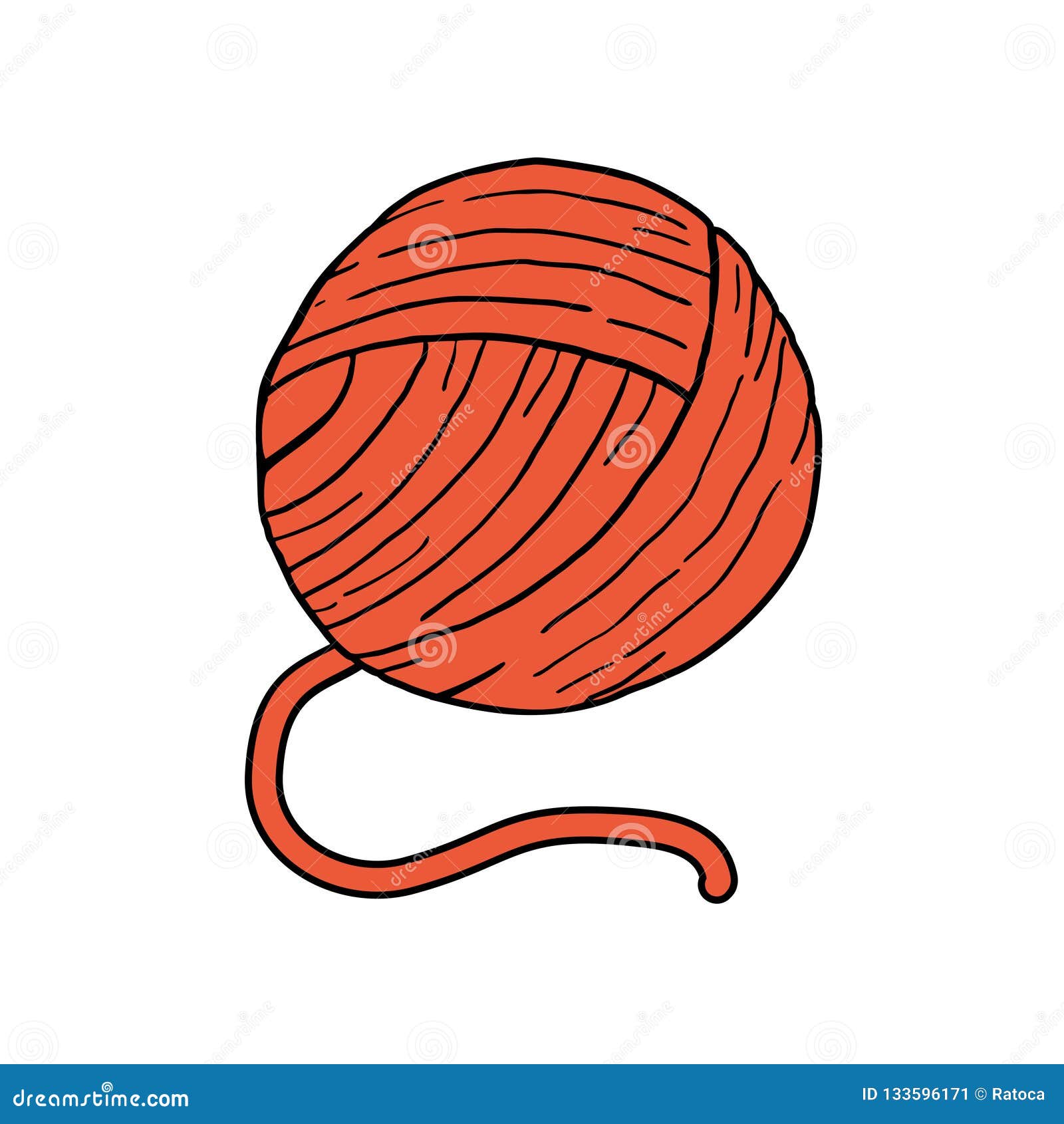 Ball of wool stock vector. Illustration of concept, thread - 133596171