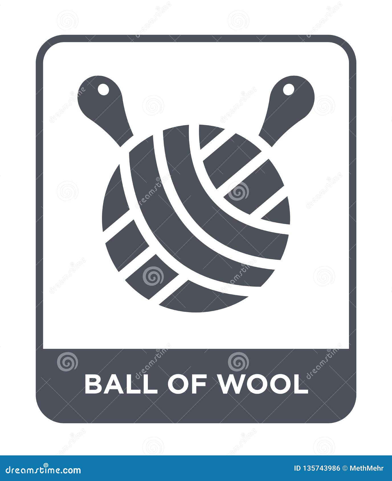 Ball of Wool Icon in Trendy Design Style. Ball of Wool Icon Isolated on ...