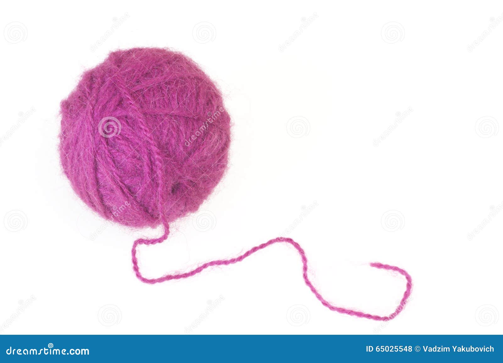 A Ball of Woolen Threads on a White Background Stock Photo - Image of ...