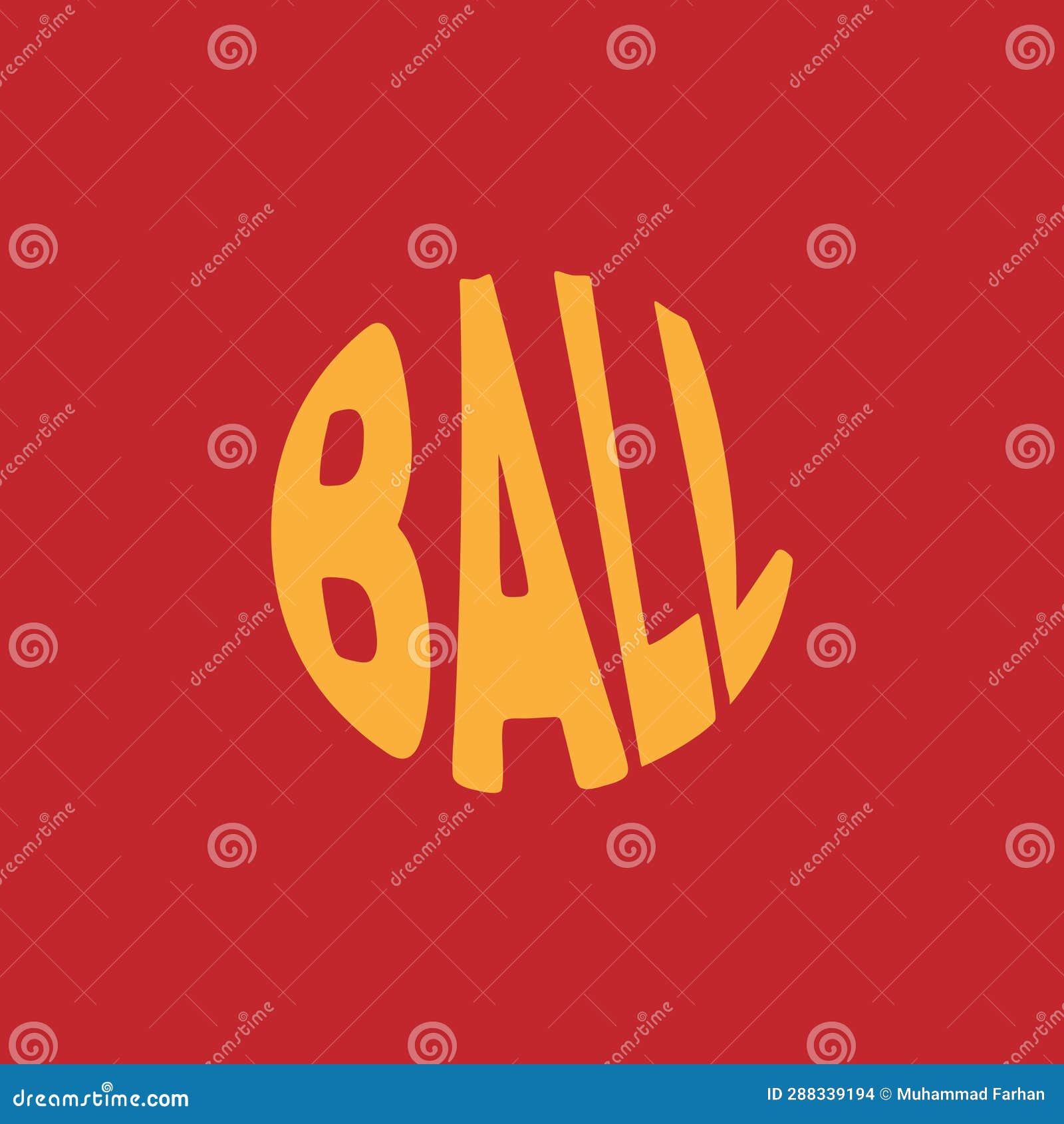 Ball Wordmark Logo Graphic Design Stock Illustration - Illustration of ...