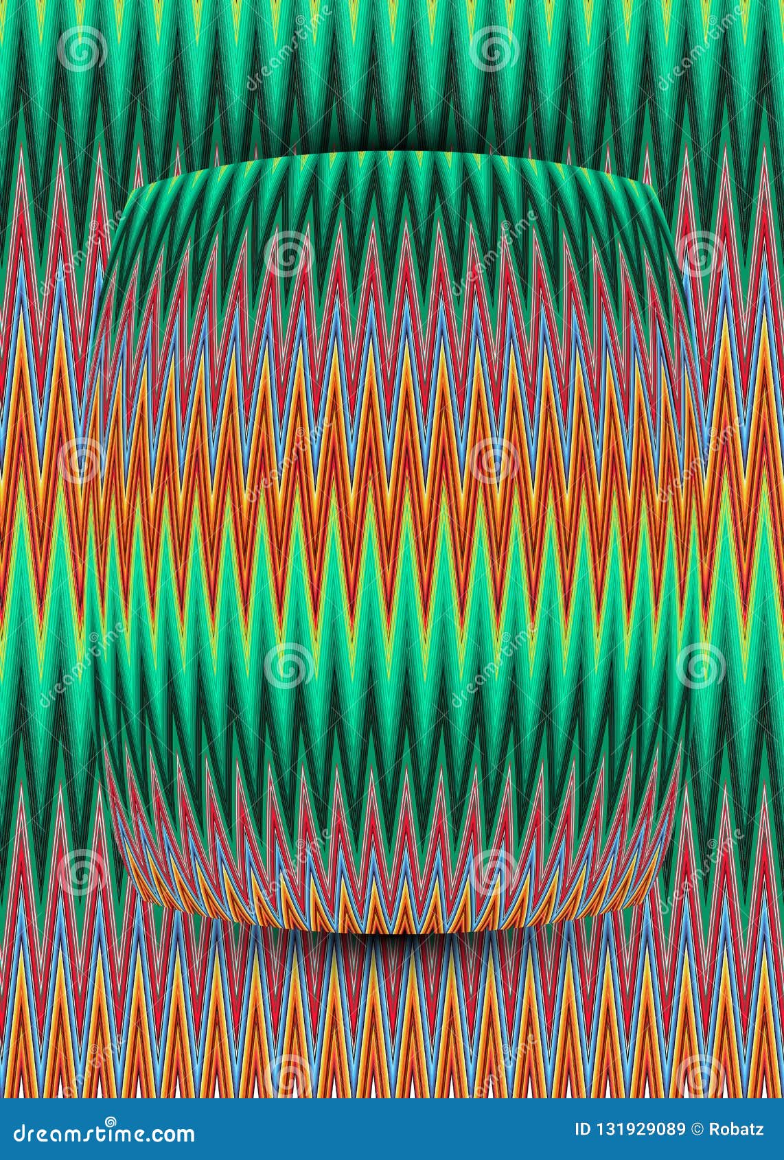 Ball of Yarn, Abstract Multi Colored Geometric Knitted Zig Zag Pattern ...