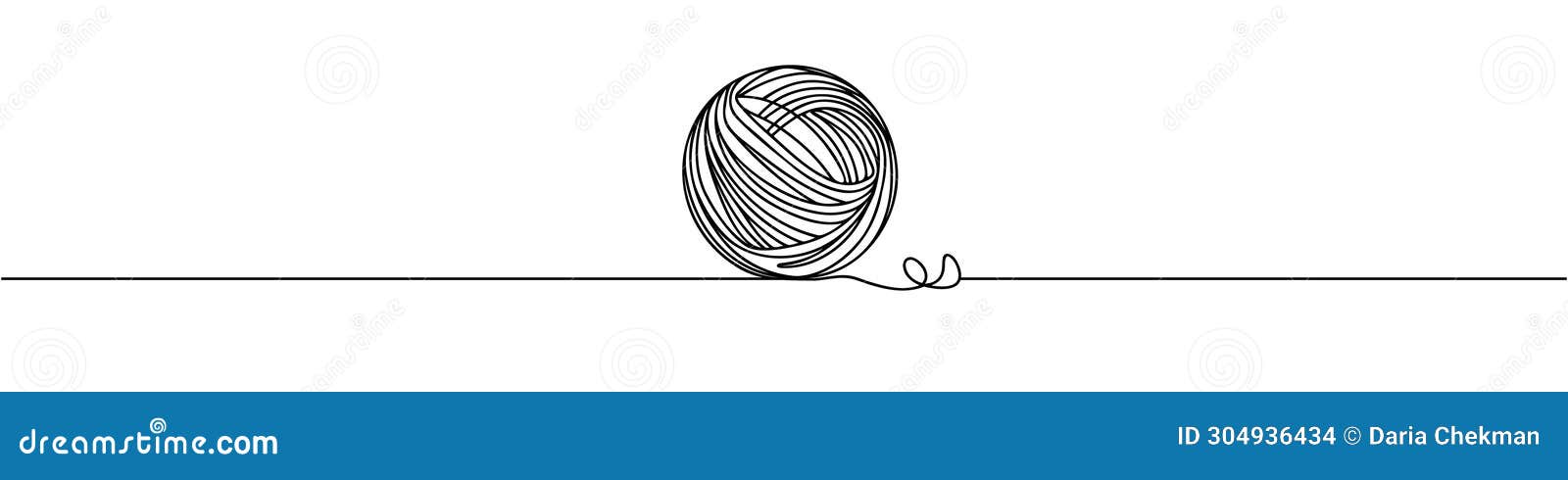 Ball of Yarn in Continuous One Line Art Drawing Style Stock Vector ...