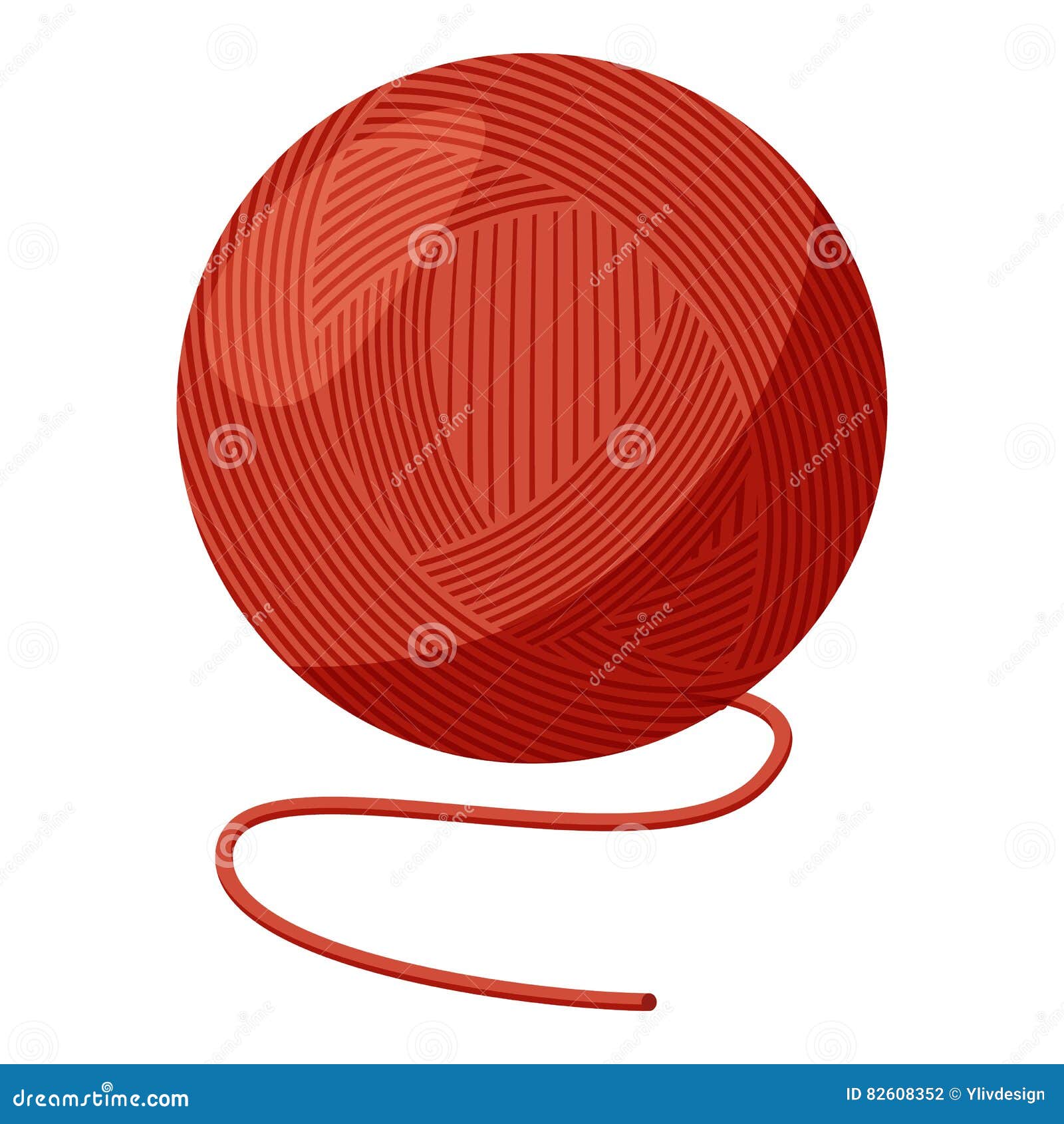 Ball of Yarn Icon, Cartoon Style Stock Vector - Illustration of sewer ...