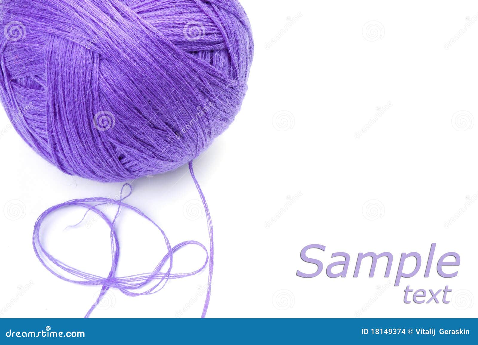 Ball of yarn purple color stock photo. Image of wool - 18149374