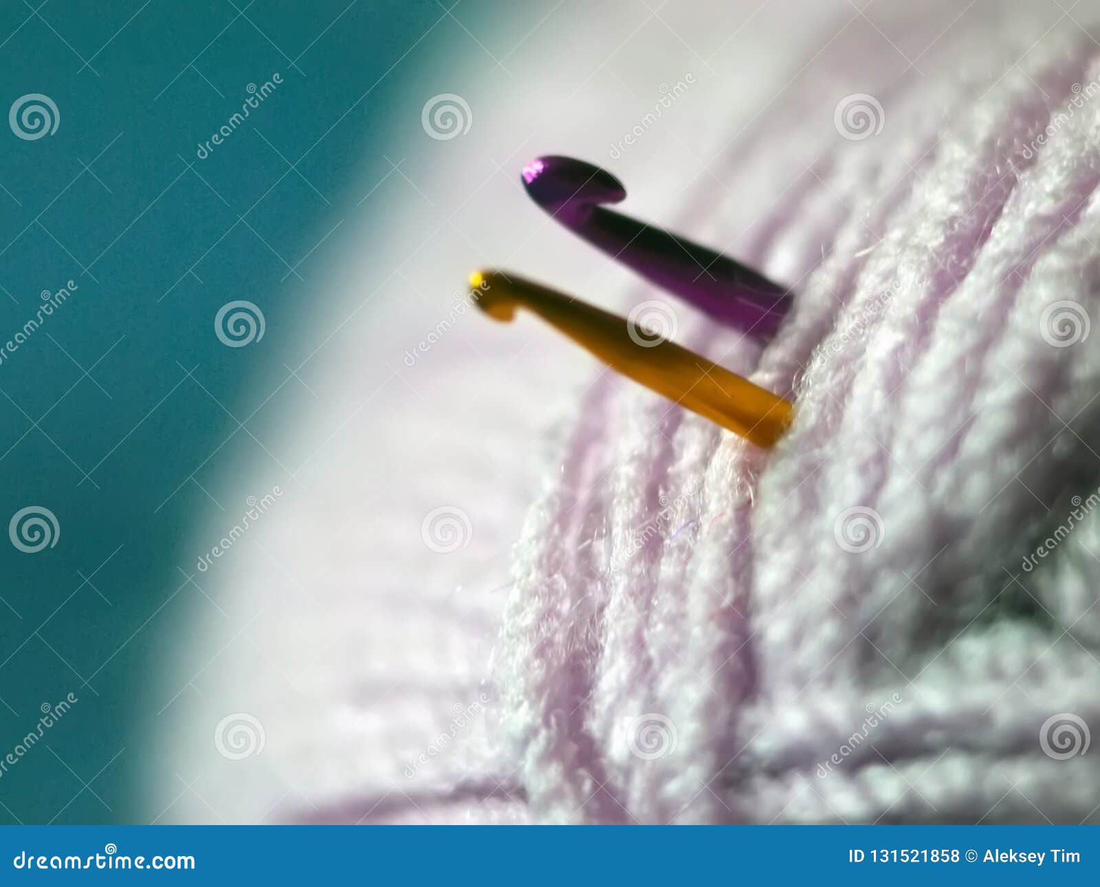 A Ball of Yarn with Stuck Needles. Stock Photo - Image of roll ...