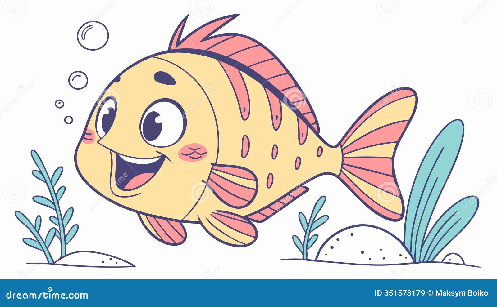 Ballan Wrasse Fish Victorious Runs Room Vector | CartoonDealer.com ...