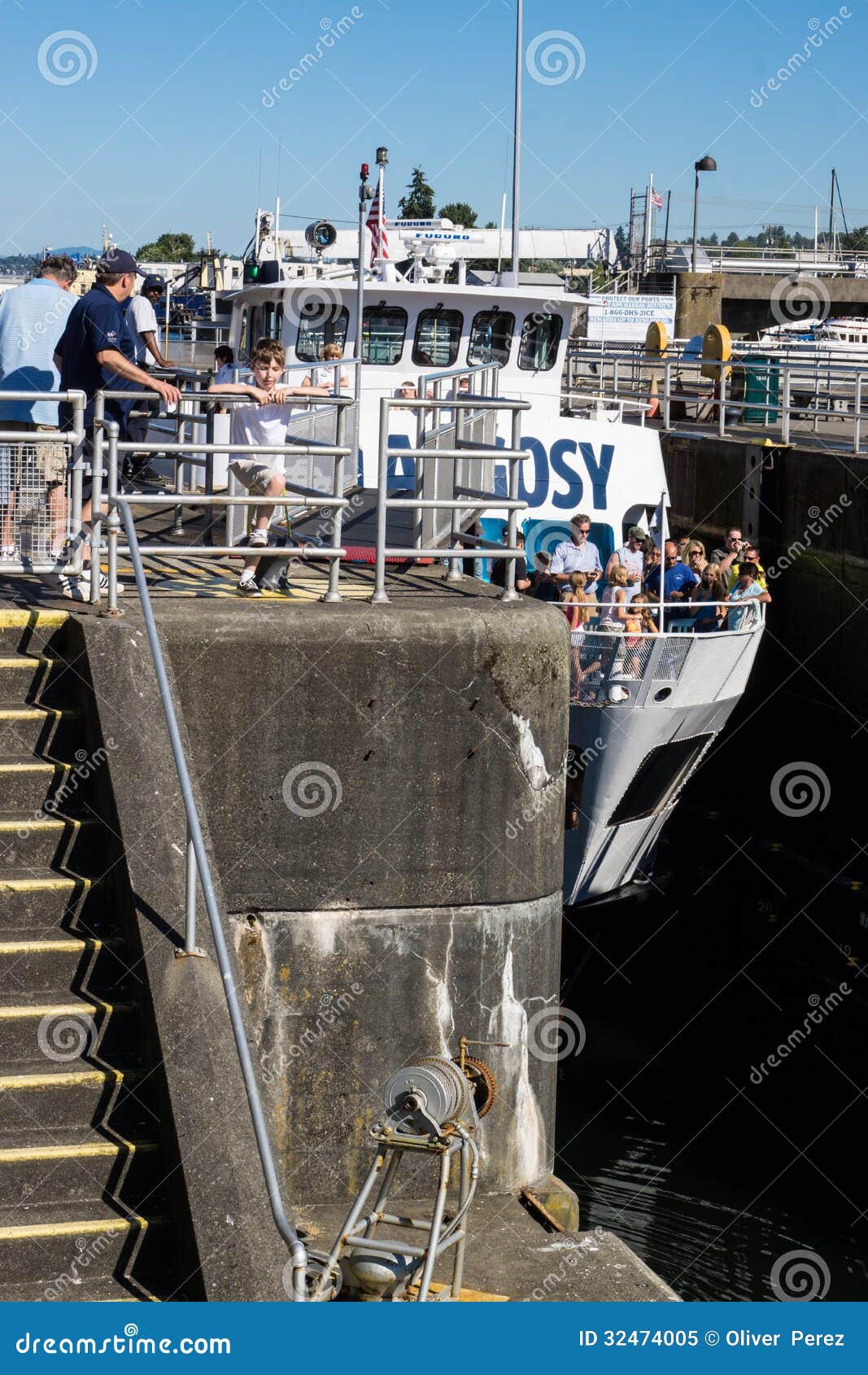 Ballard Lock Gate Opens for Argosy Cruise Ship Editorial Image - Image ...