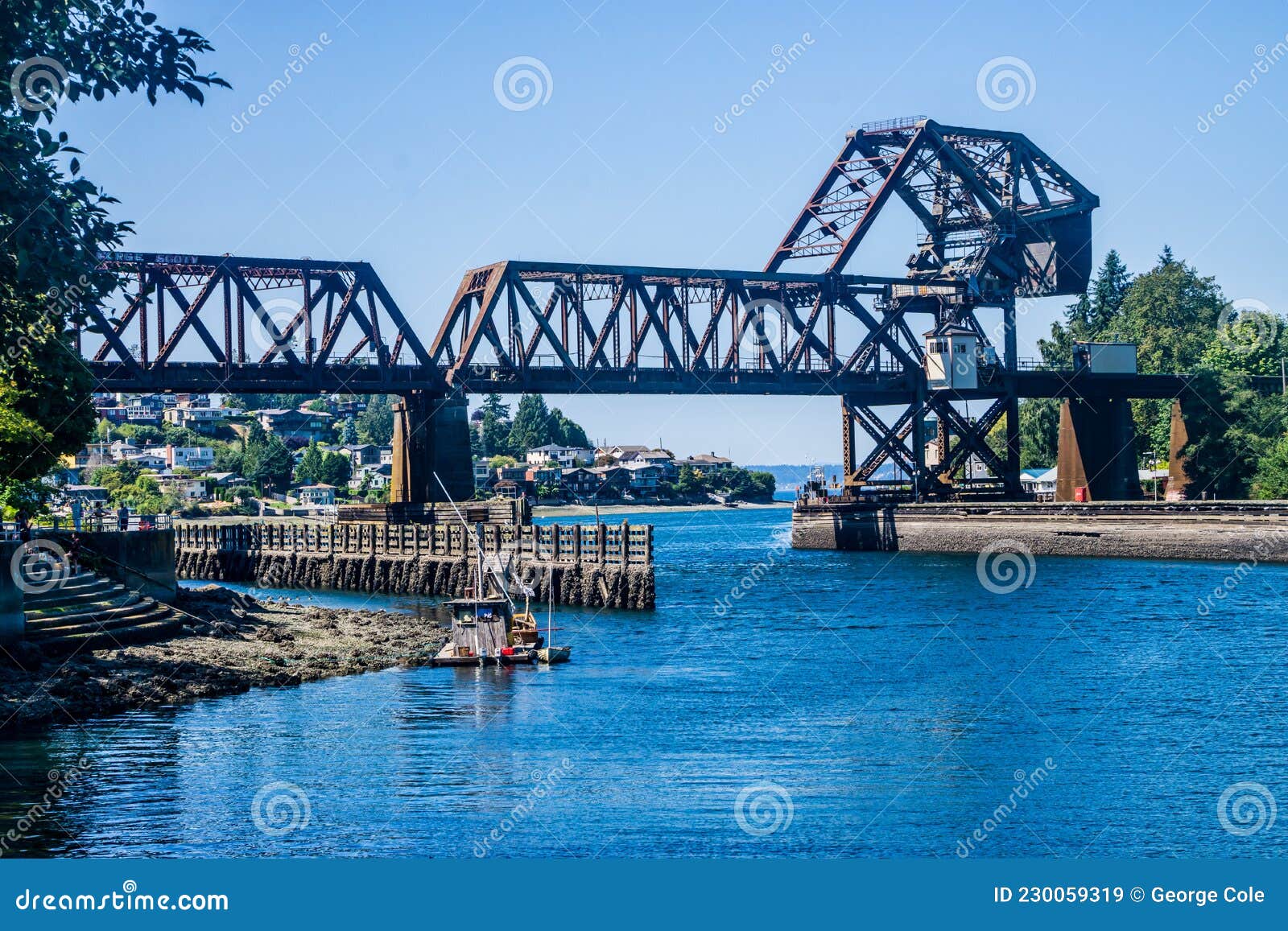 Ballard Locks Bridge 12 stock image. Image of travel - 230059319