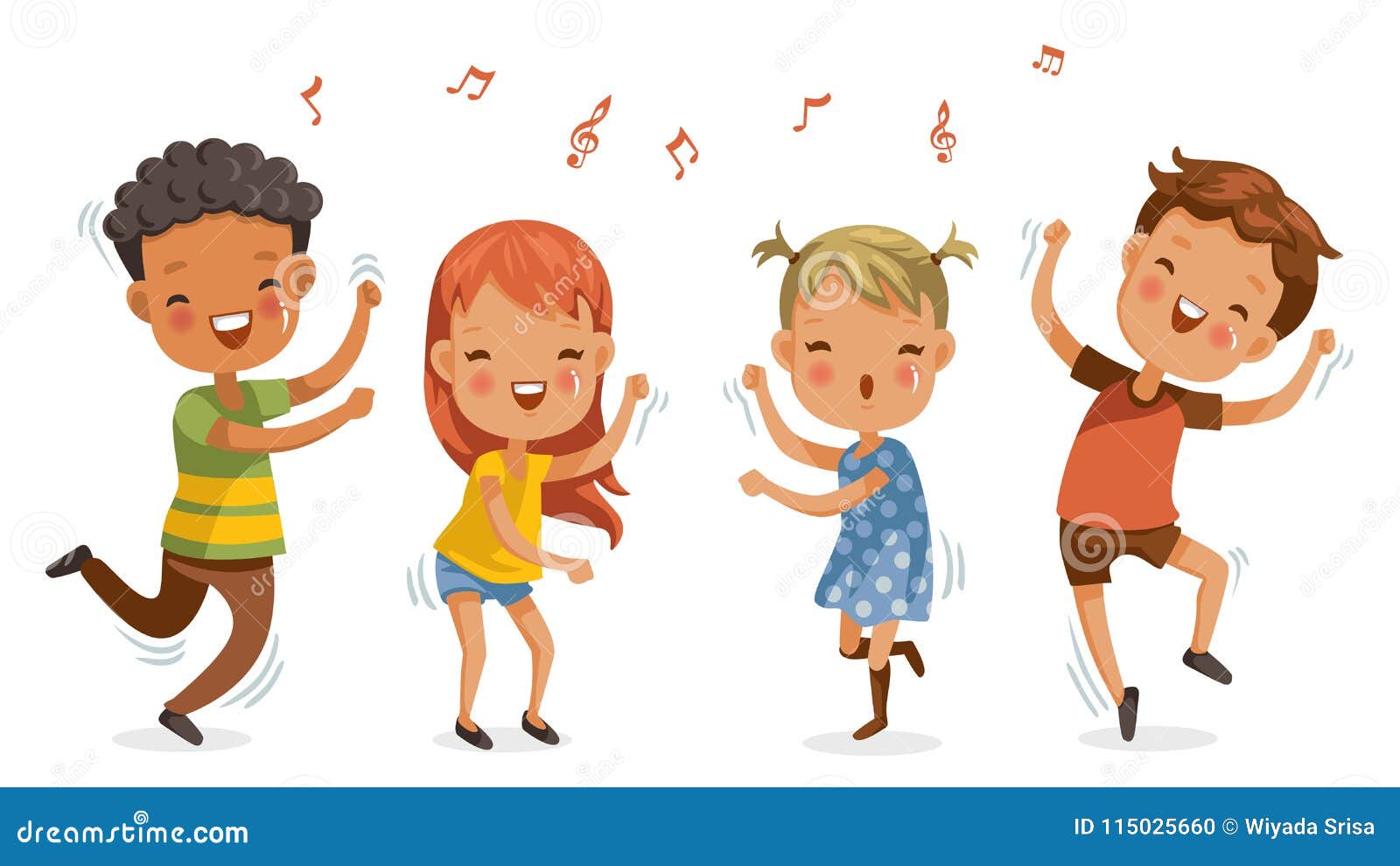 Ballare dei bambini illustrazione vettoriale. Illustrazione di sfondo ...