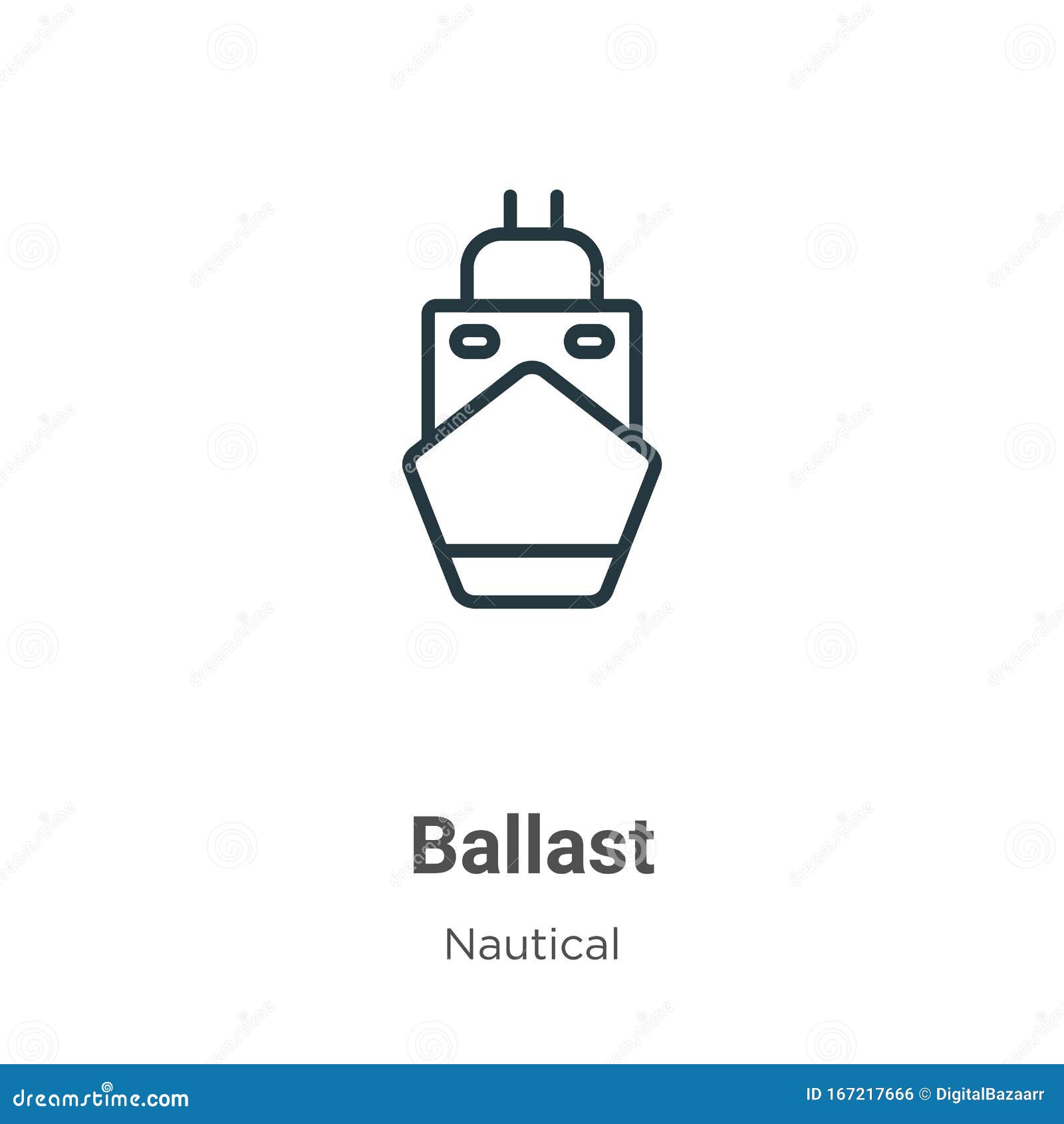 Ballast Outline Vector Icon. Thin Line Black Ballast Icon, Flat Vector ...