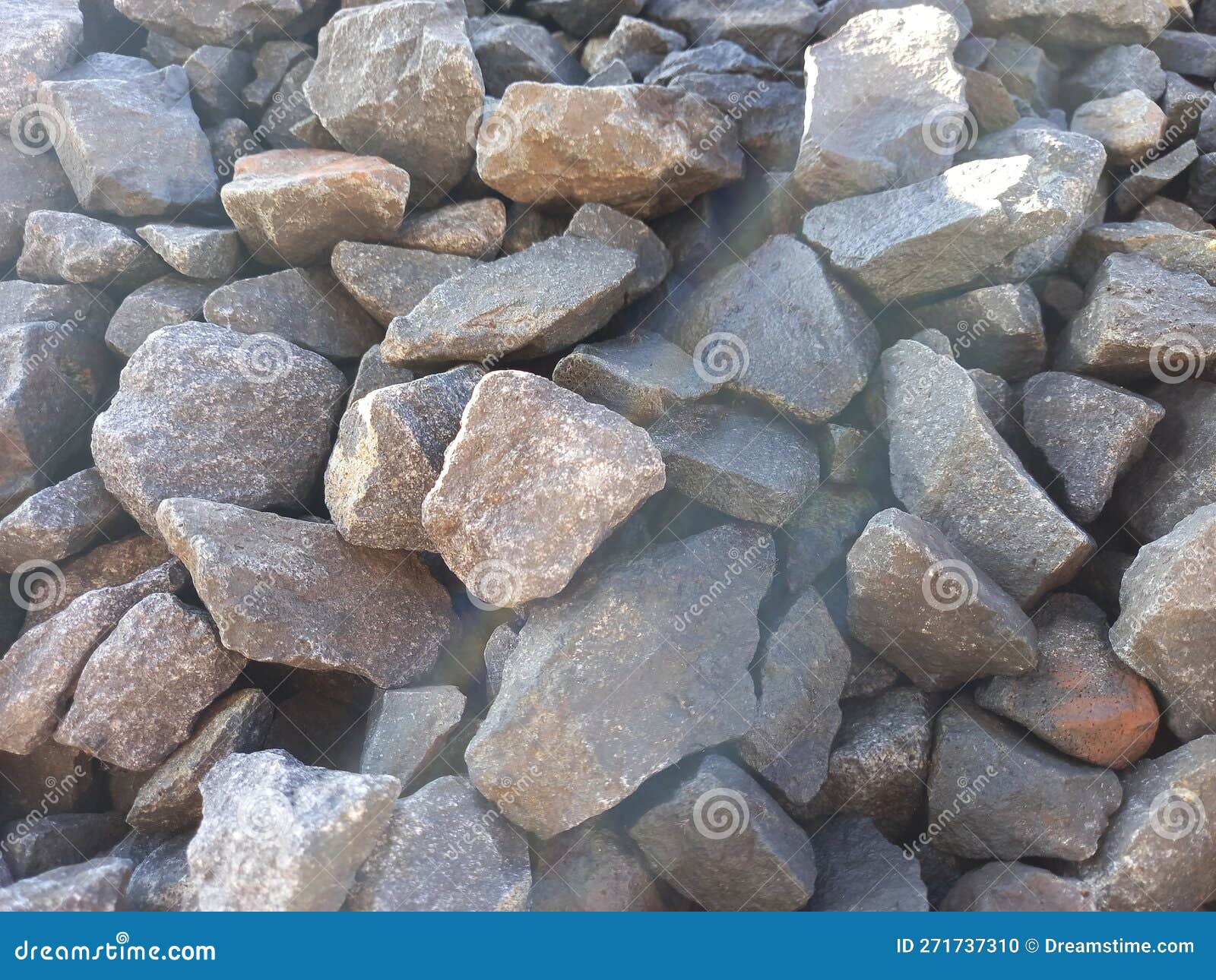 Ballast Rock Under the Train Rail Stock Photo - Image of pattern, rock ...