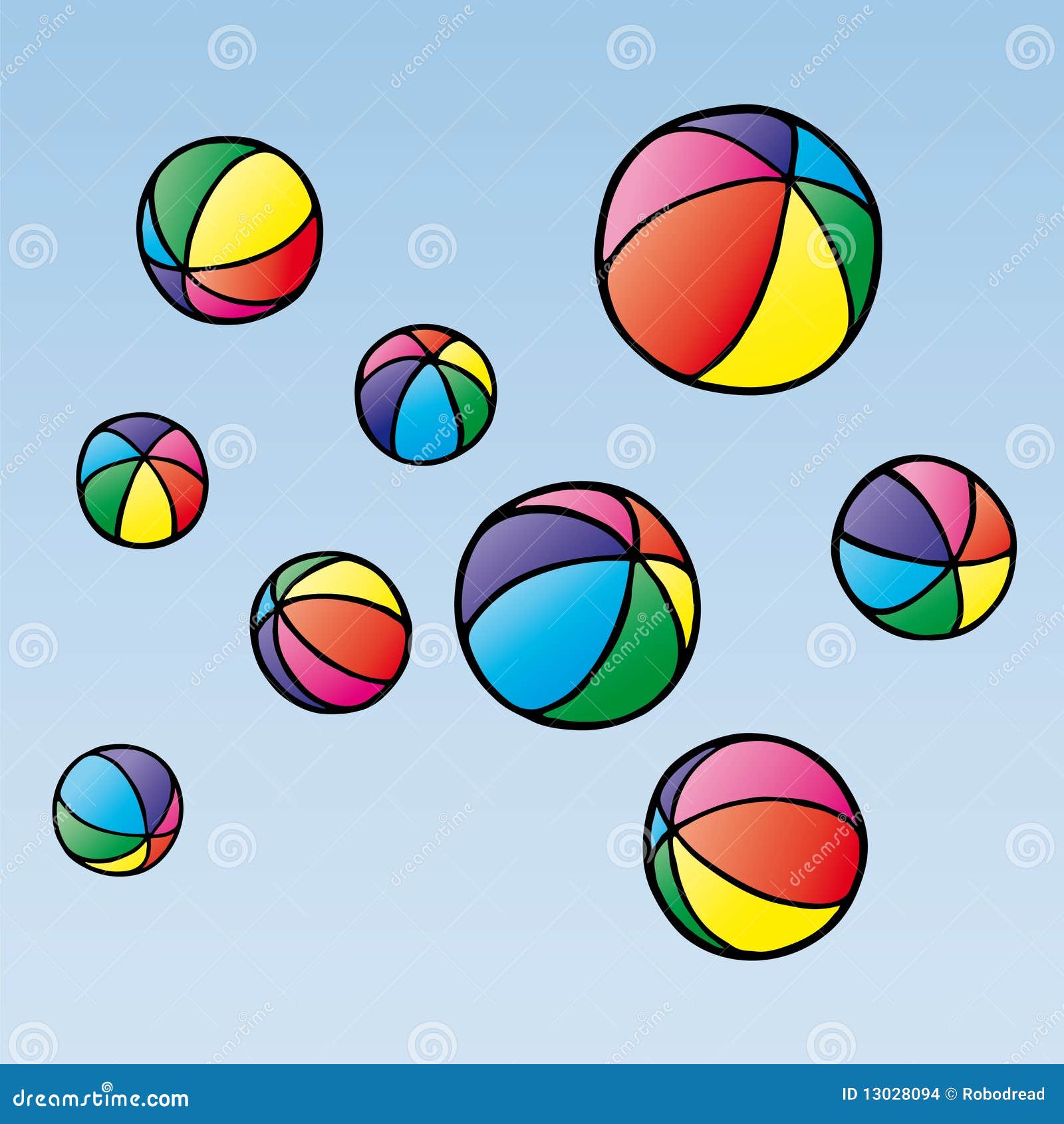 Ballen in de lucht vector illustratie. Illustration of lancering - 13028094