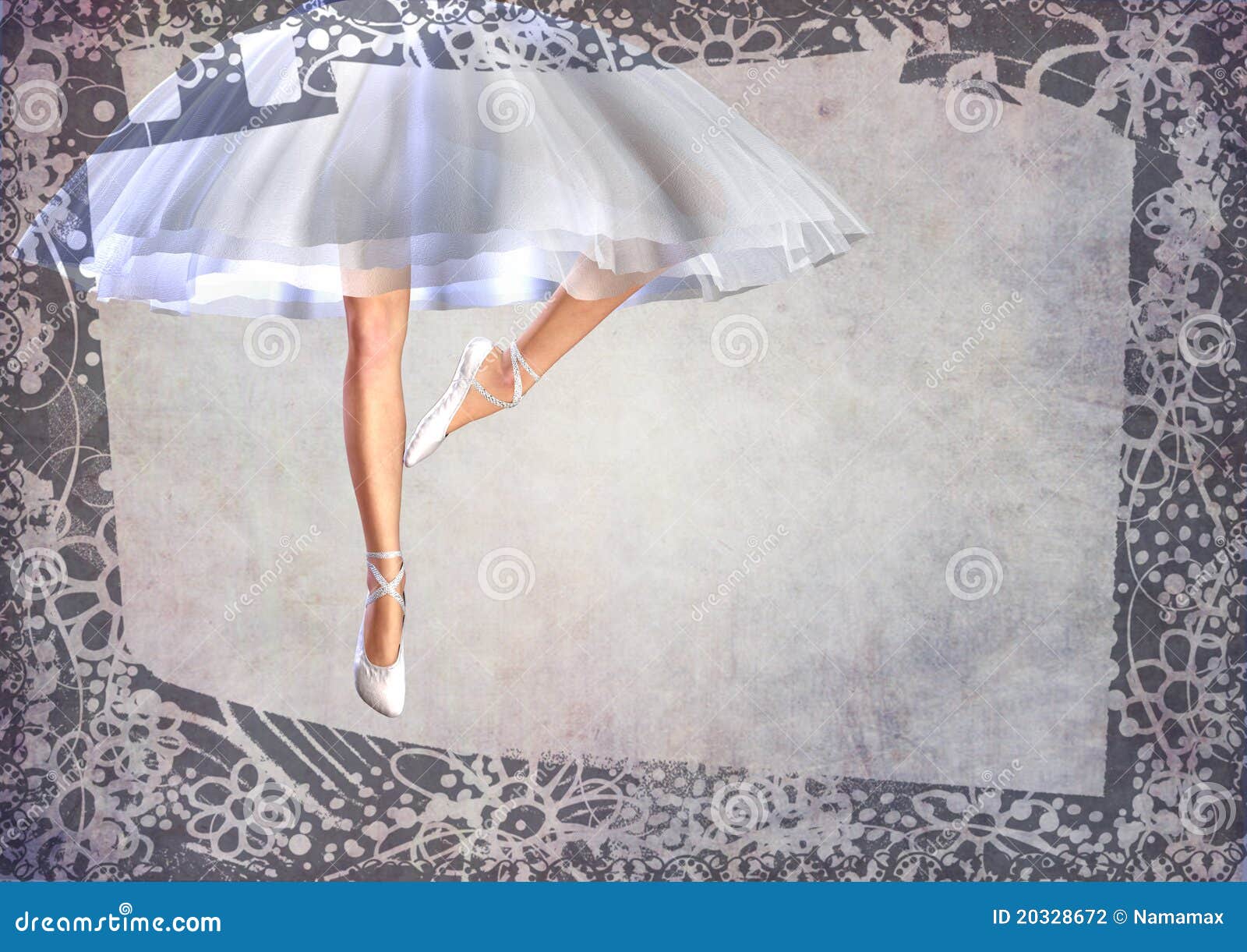 Ballerina Ballet-dancer Legs Post Card with Frame Stock Illustration ...