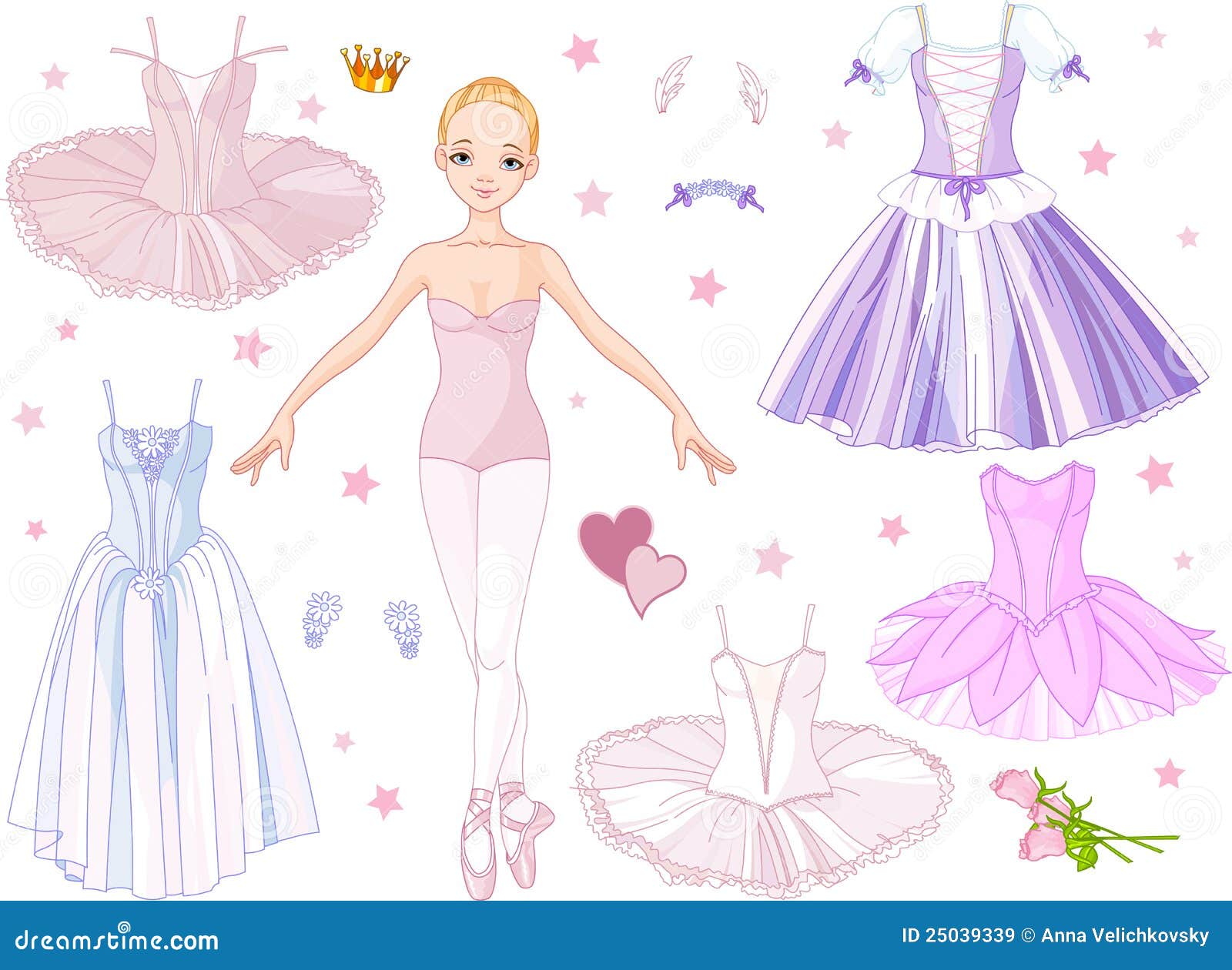 Ballerina with costumes stock vector. Illustration of fashion - 25039339