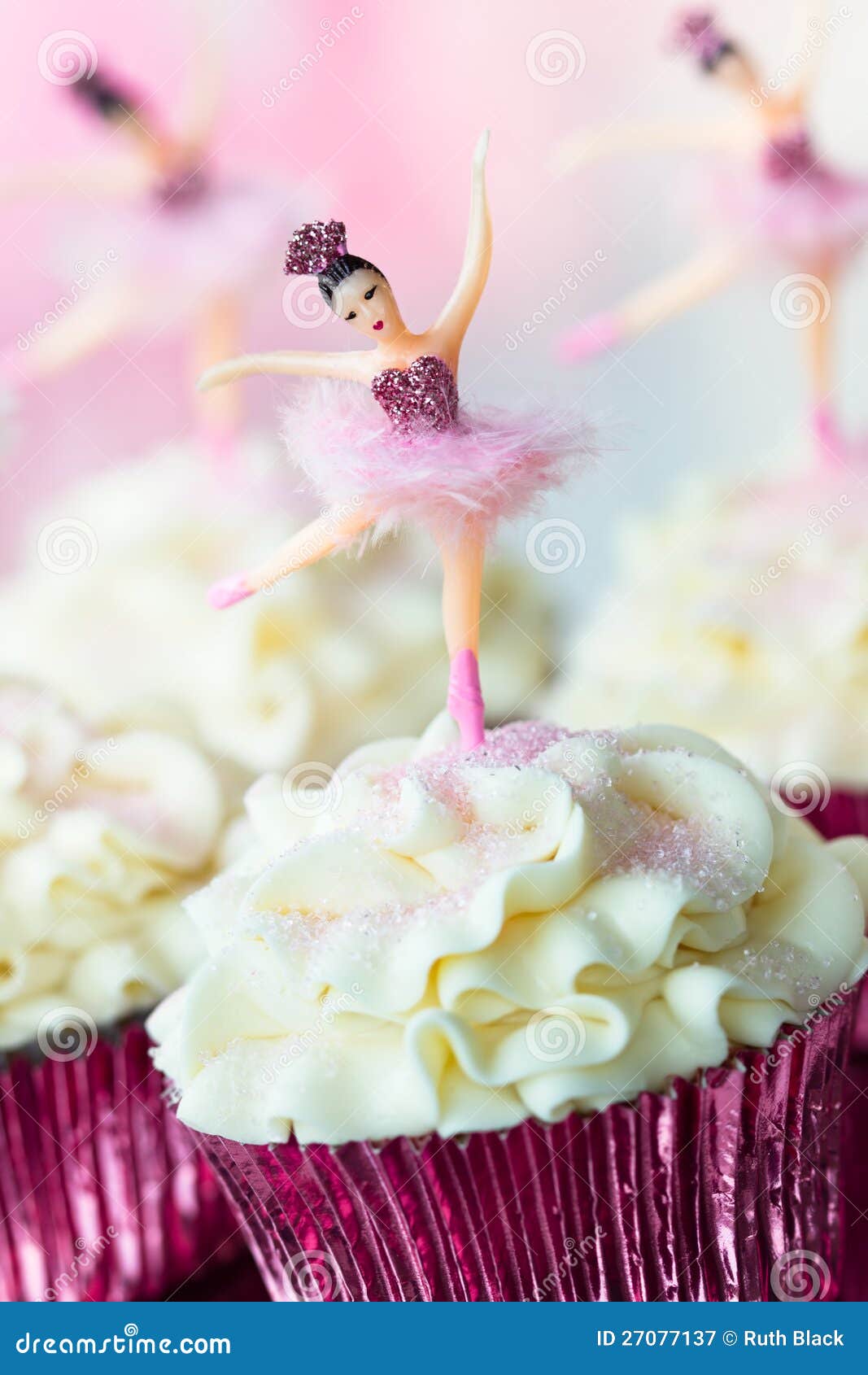 Ballerina cupcakes stock image. Image of girls, girly - 27077137