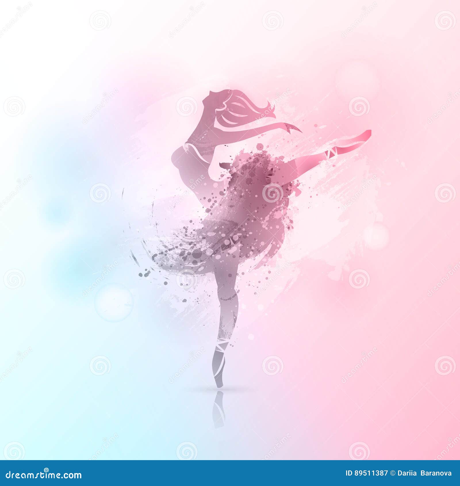 Ballerina in Dance Background Stock Vector - Illustration of emblem ...