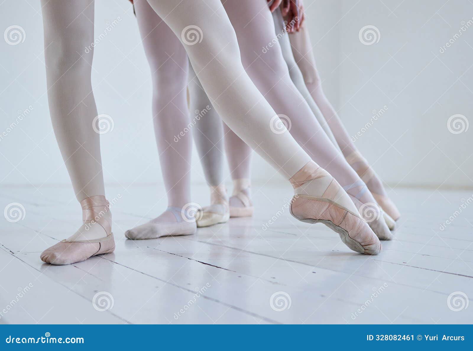 Ballerina, Dance and Group of Legs in Studio for Performance Art ...