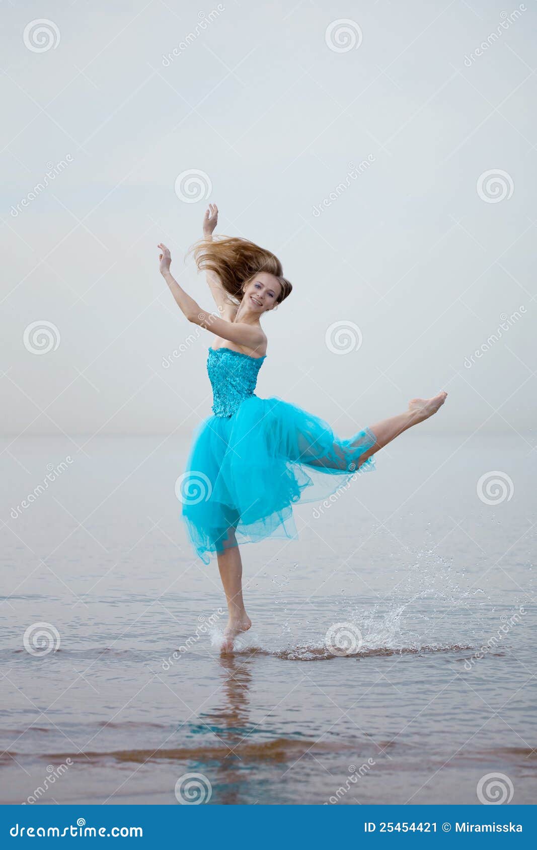 Ballerina Dancing on the Beach Stock Image - Image of leap, freedom ...