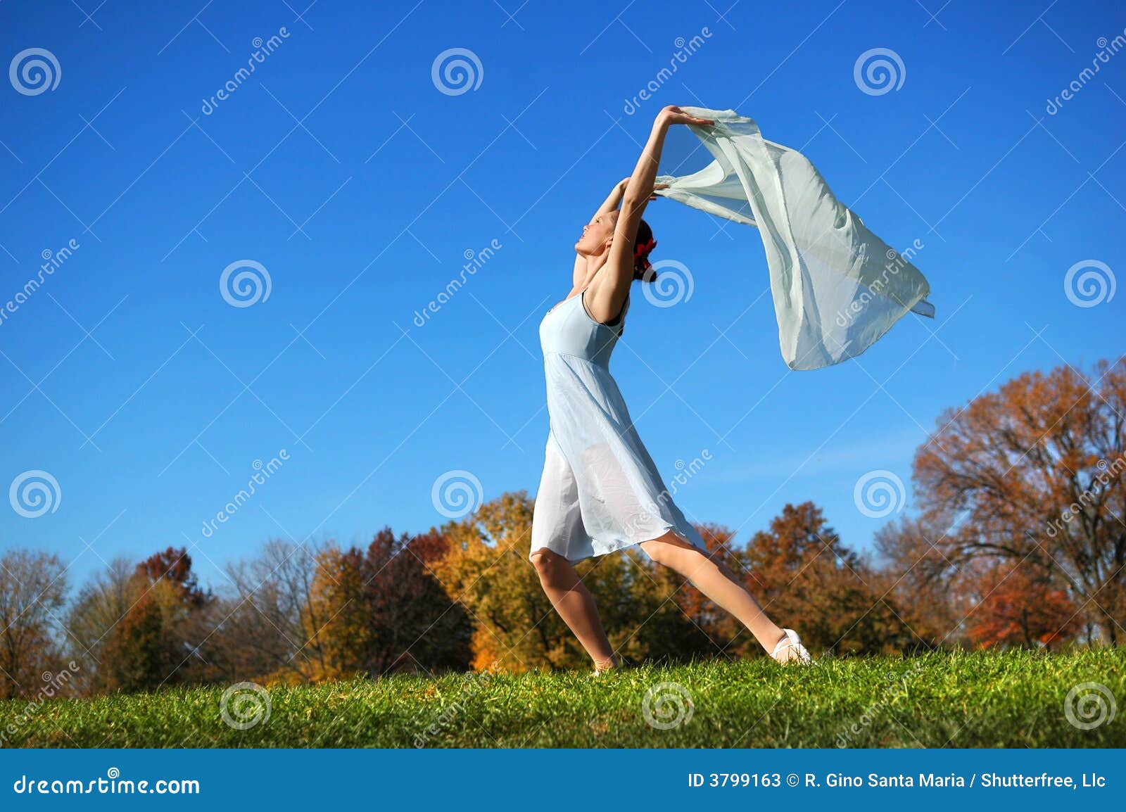 Ballerina dancing in field stock image. Image of material - 3799163