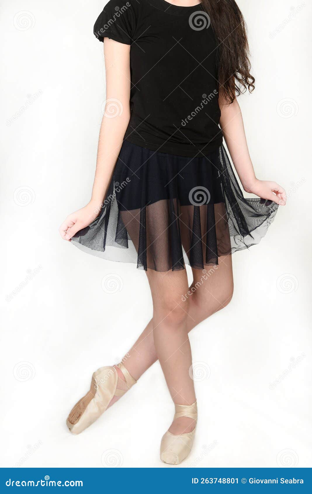 Ballerina Dancing Position, Legs Crossed with Ballet Pointe Stock Image - Image of clothes ...